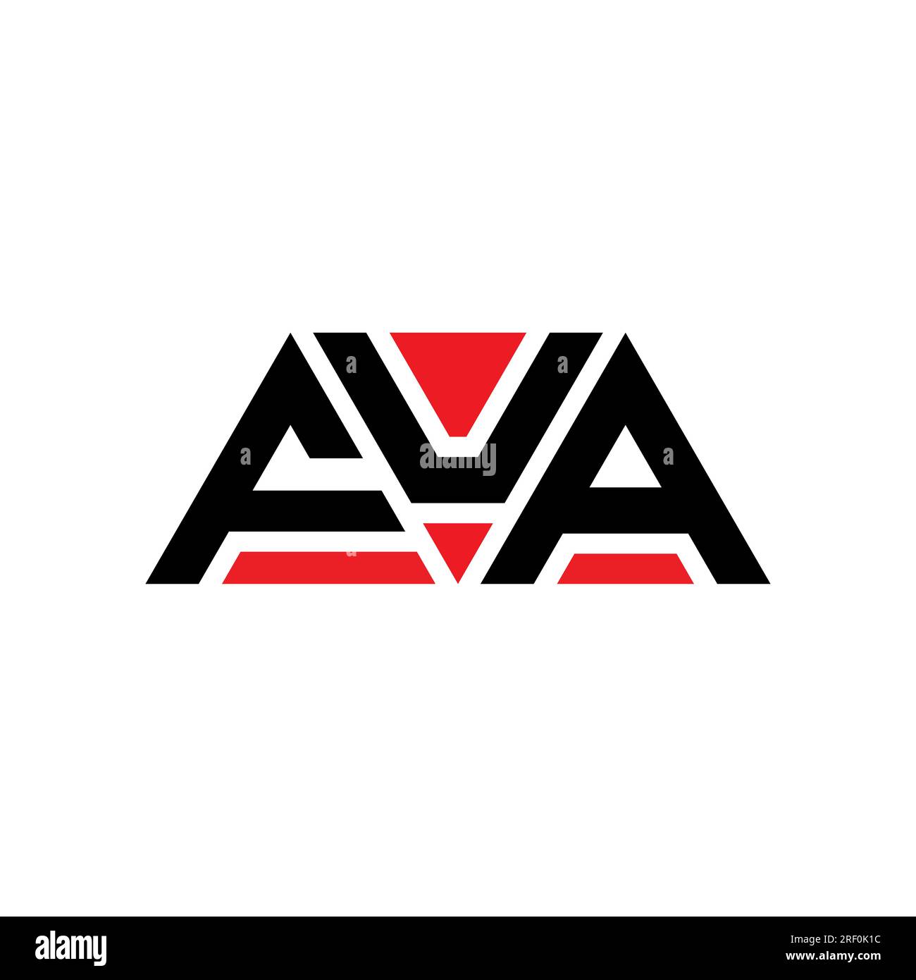 Logo de lettre triangle FUA avec forme de triangle. Monogramme de logo ...