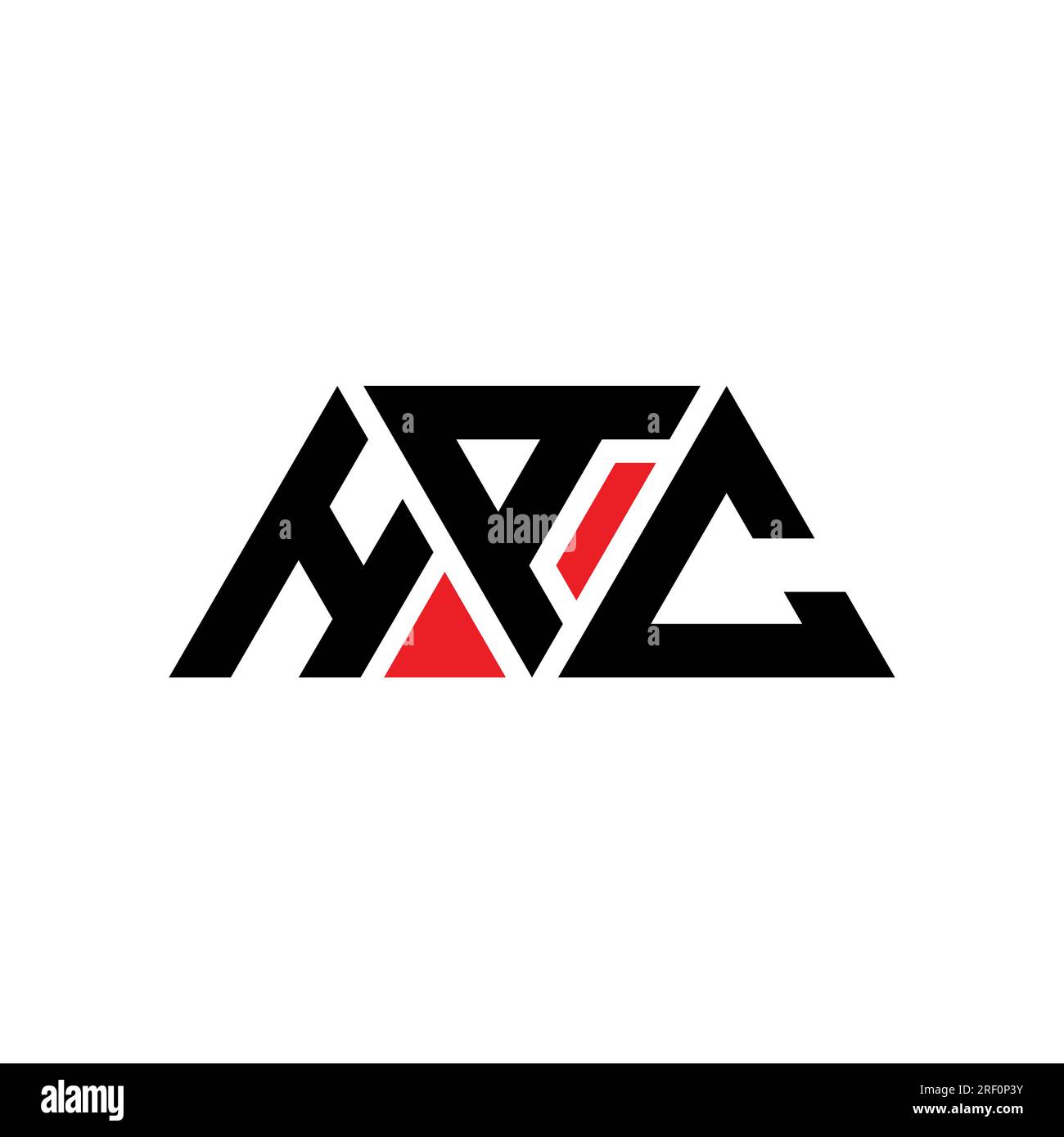 Logo de lettre triangle HAC avec forme de triangle. Monogramme de logo ...
