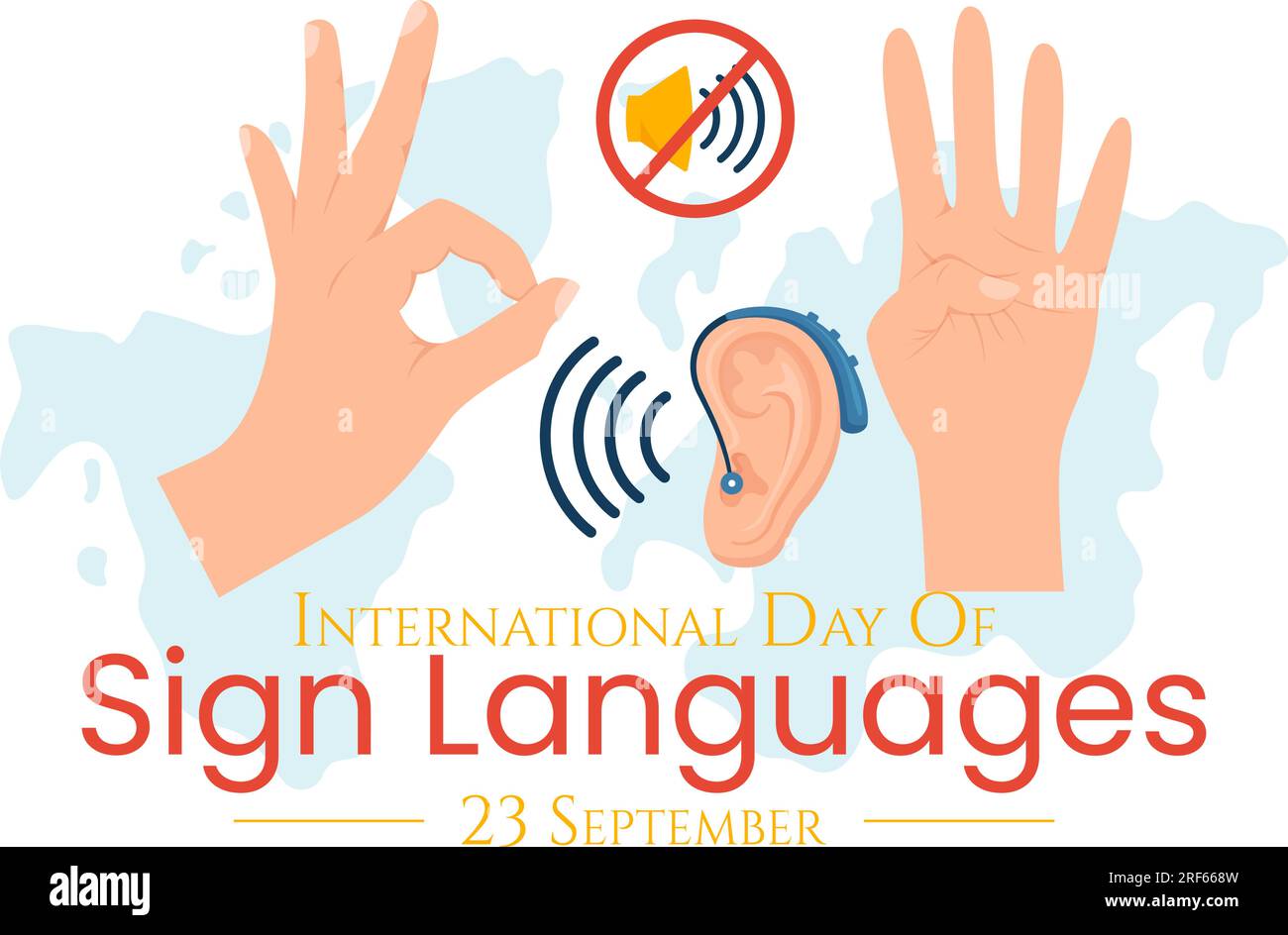 Journée internationale des langues des signes Illustration vectorielle ...