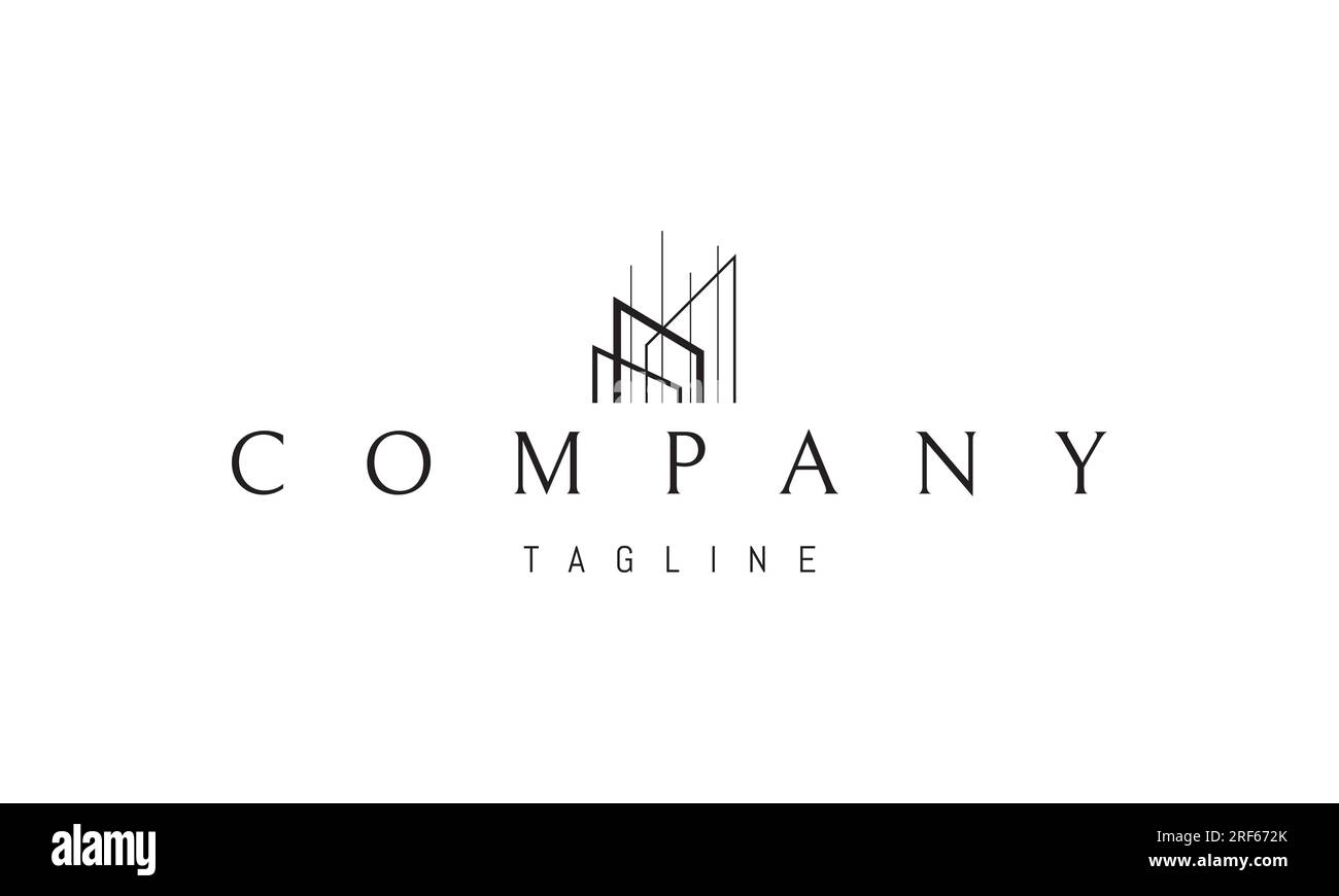 Logo vectoriel sur lequel une image abstraite d'un gratte-ciel moderne ...