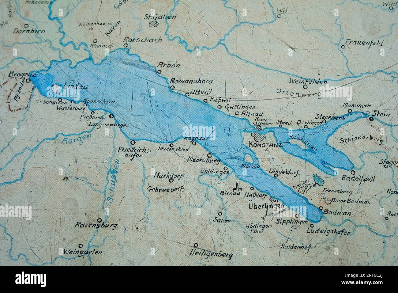 Carte du lac de constance Banque de photographies et d’images à haute ...