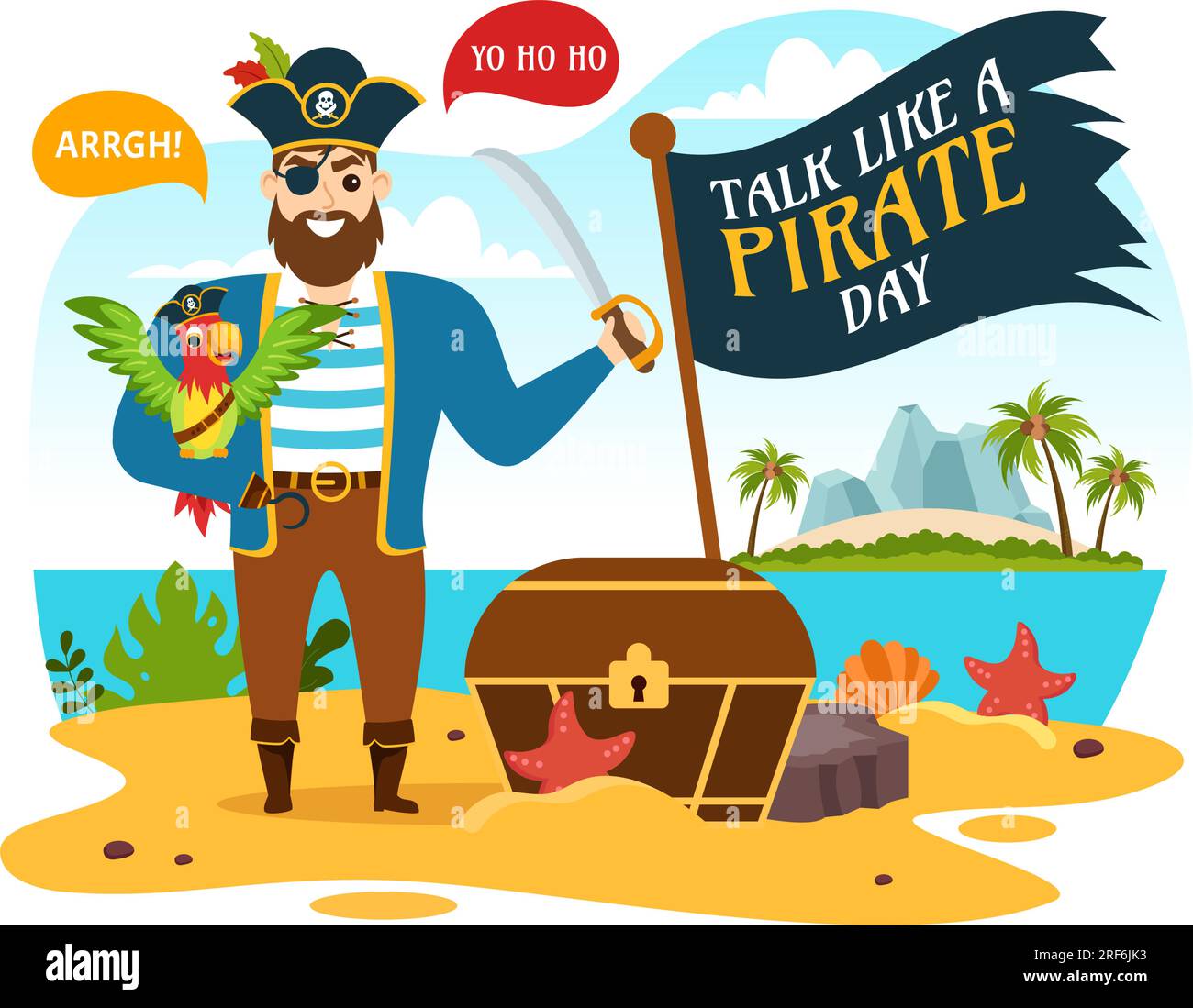 Parlez international comme Un Pirate Day Vector Illustration avec un ...