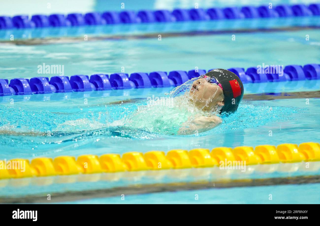 La chinoise Dong lu lors de la finale féminine du 50m Backstroke S5 ...