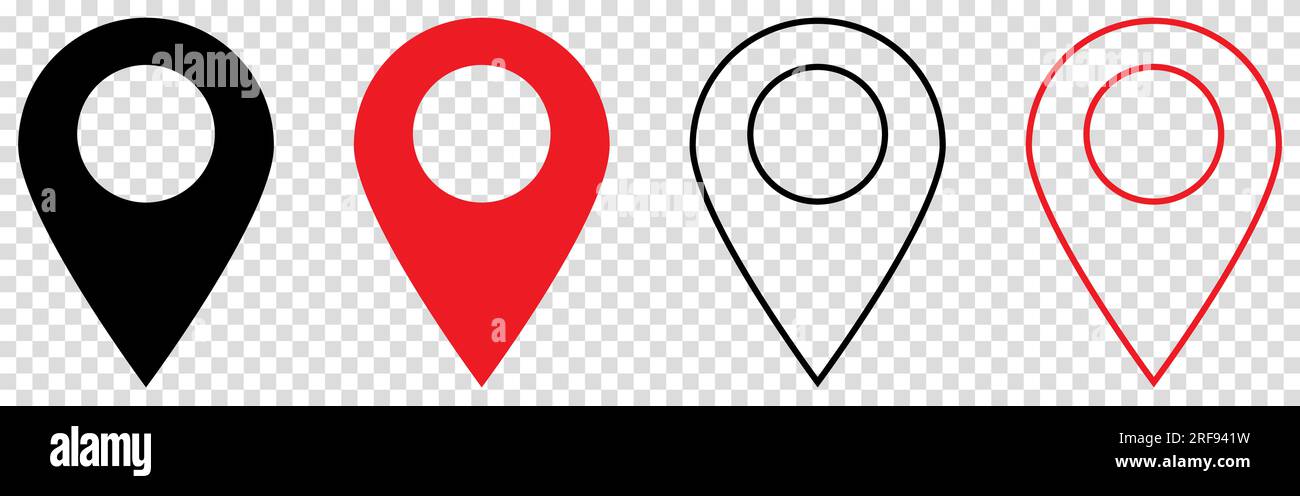 Icône d'épingle d'emplacement définie. Collecte des symboles de ...