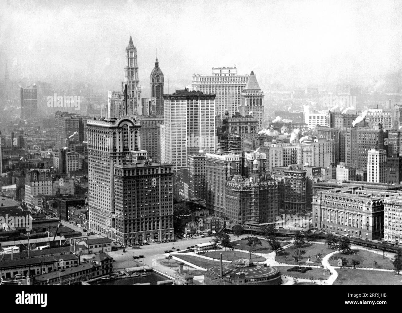 New York, New York : c. 1915 en regardant vers le nord vers le quartier ...