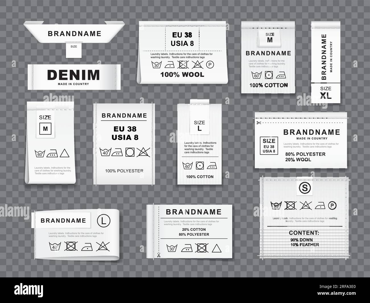 étiquette d'instructions de lavage Banque d'images vectorielles - Alamy