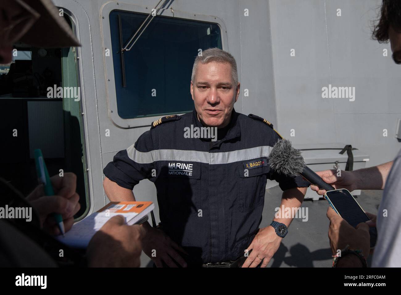 Toulon, France. 02 août 2023. Portrait de Xavier Bagot, commandant de ...