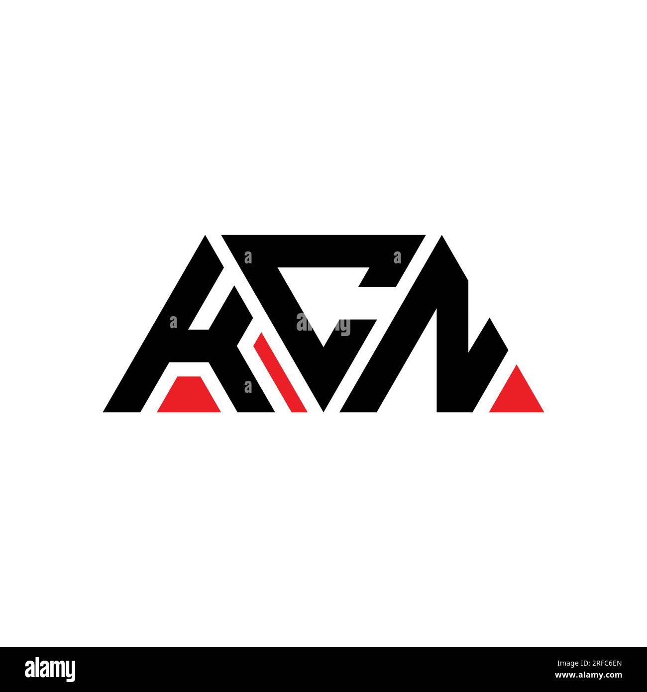 Logo de lettre triangle KCN avec forme de triangle. Monogramme de logo ...