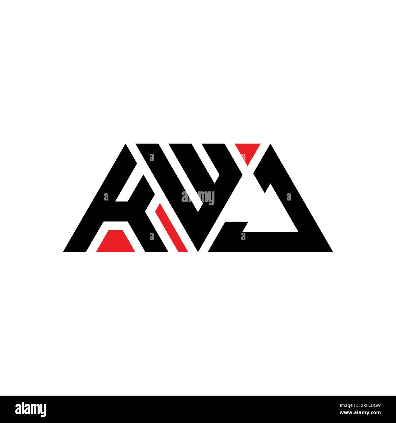 Logo de lettre triangle KWJ avec forme de triangle. Monogramme de logo ...