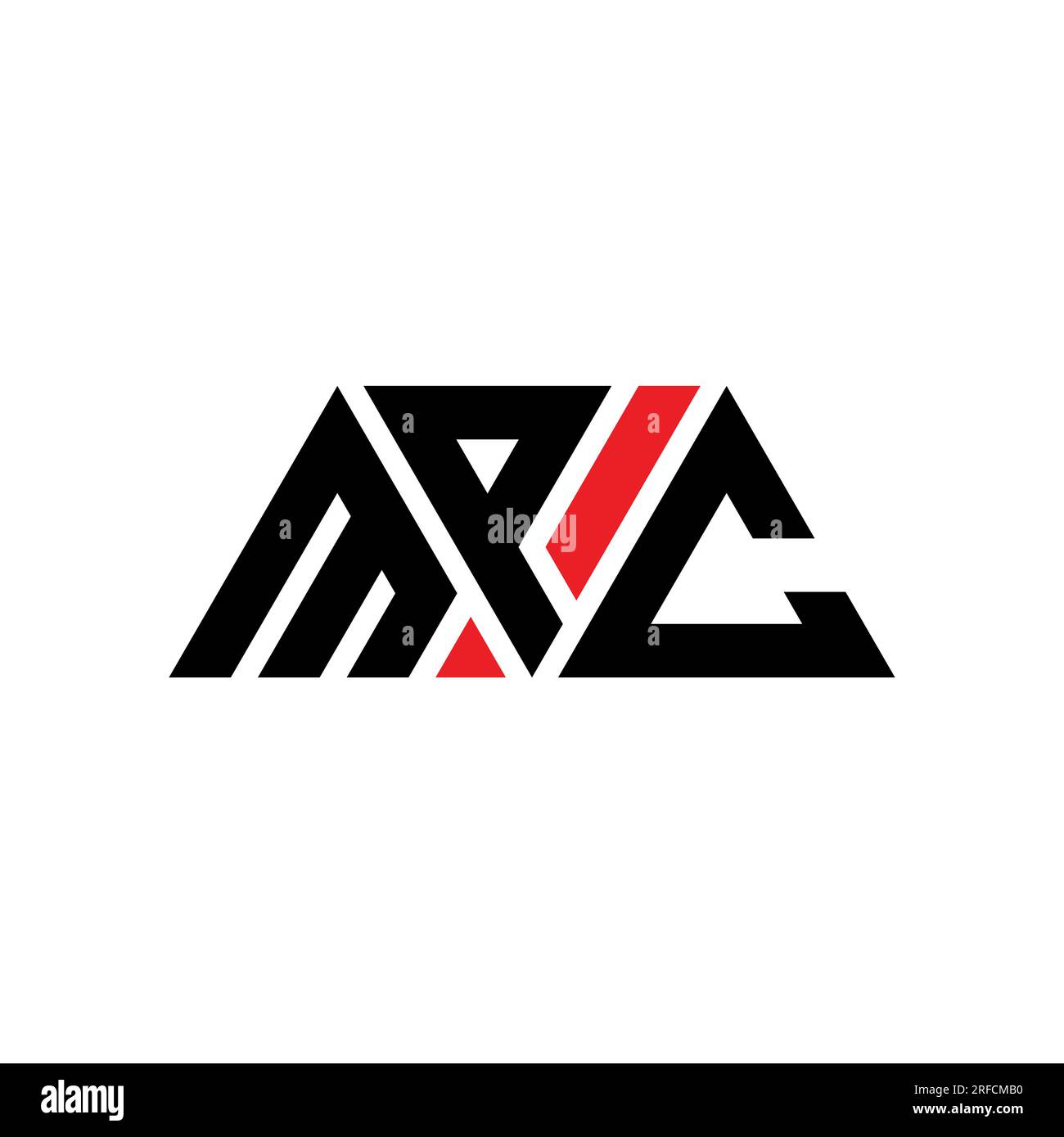 Logo de lettre triangle MPC avec forme de triangle. Monogramme de logo triangle MPC. Modèle de ...