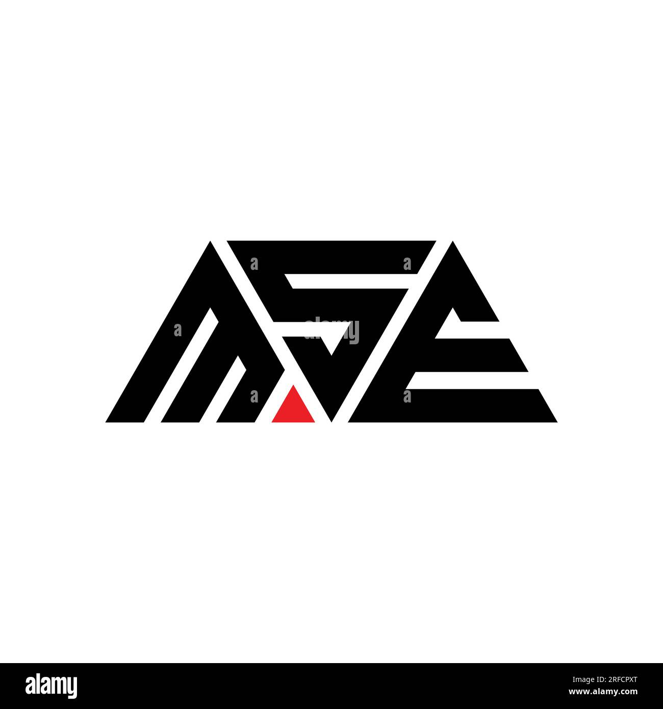 Logo de lettre triangle MSE avec forme de triangle. Monogramme de logo triangle MSE. Modèle de ...