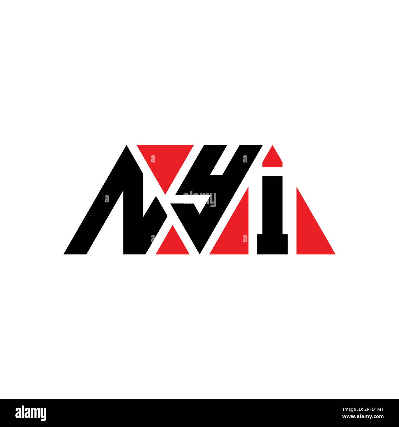 Design de logo de lettre triangle NYI avec forme de triangle ...