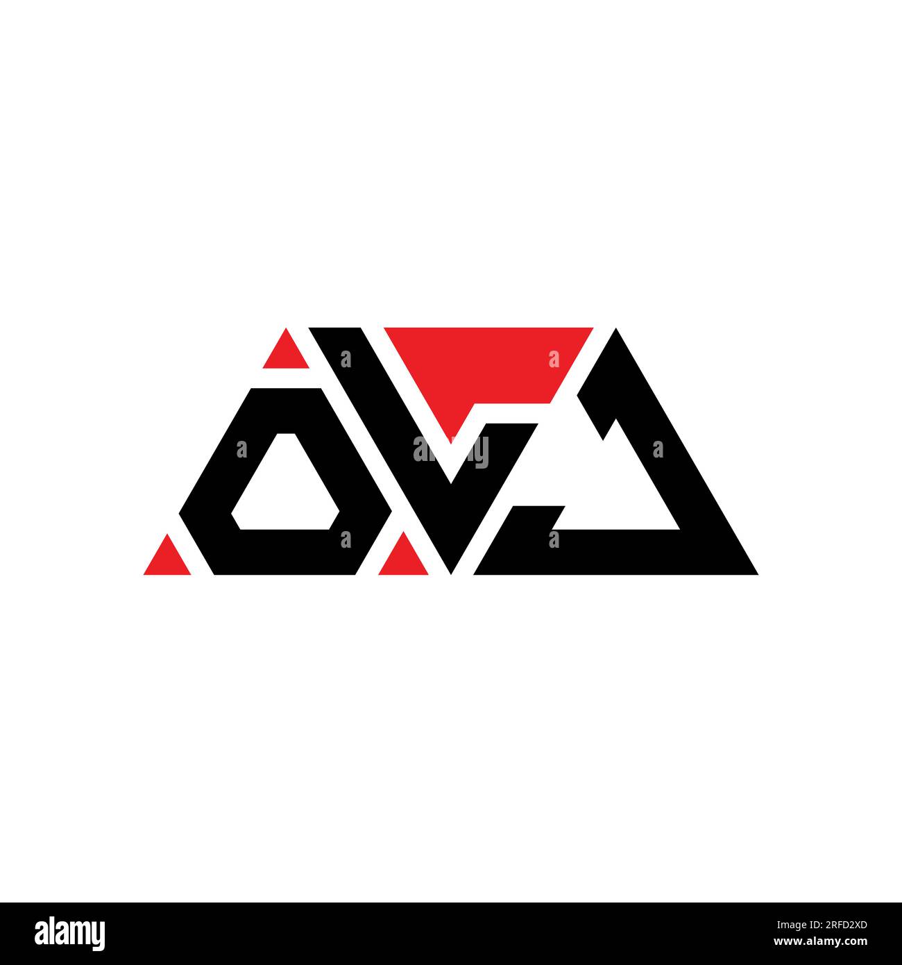 Logo de lettre triangle OLJ avec forme de triangle. Monogramme de logo ...