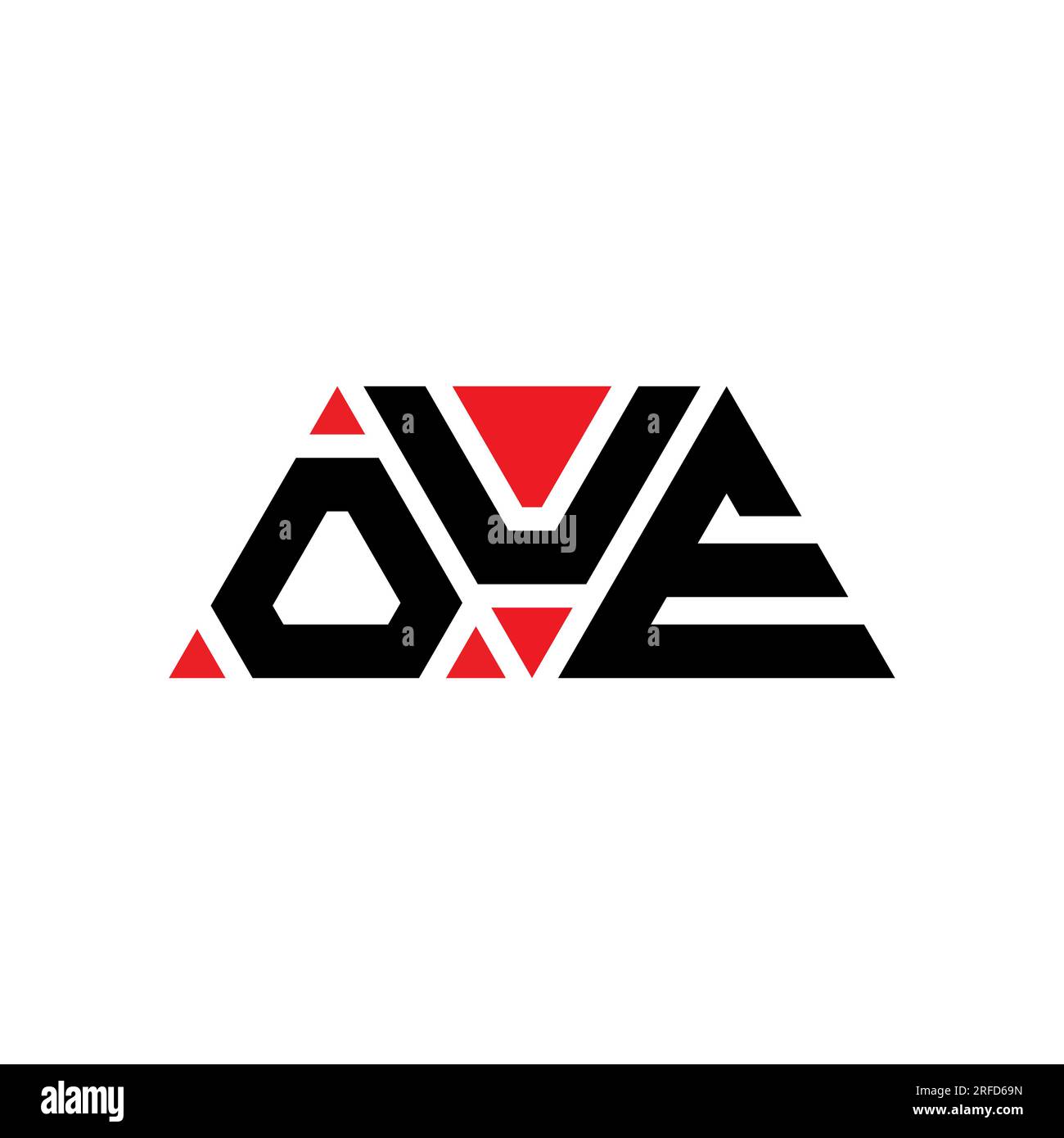 Logo de lettre triangle OUE avec forme de triangle. Monogramme de logo de triangle OUE. Modèle ...