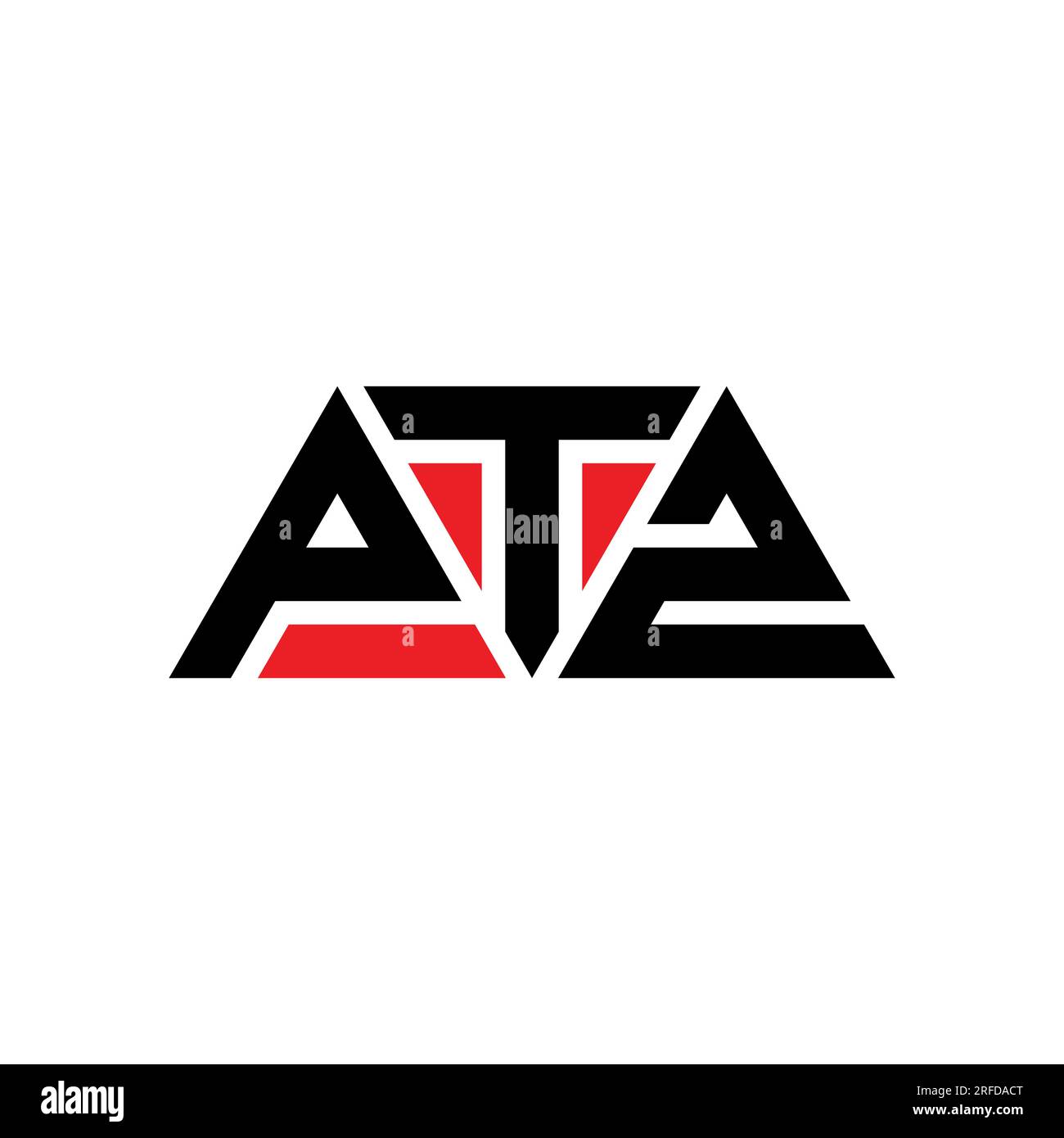 Logo de lettre triangle PTZ avec forme de triangle. Monogramme de logo ...