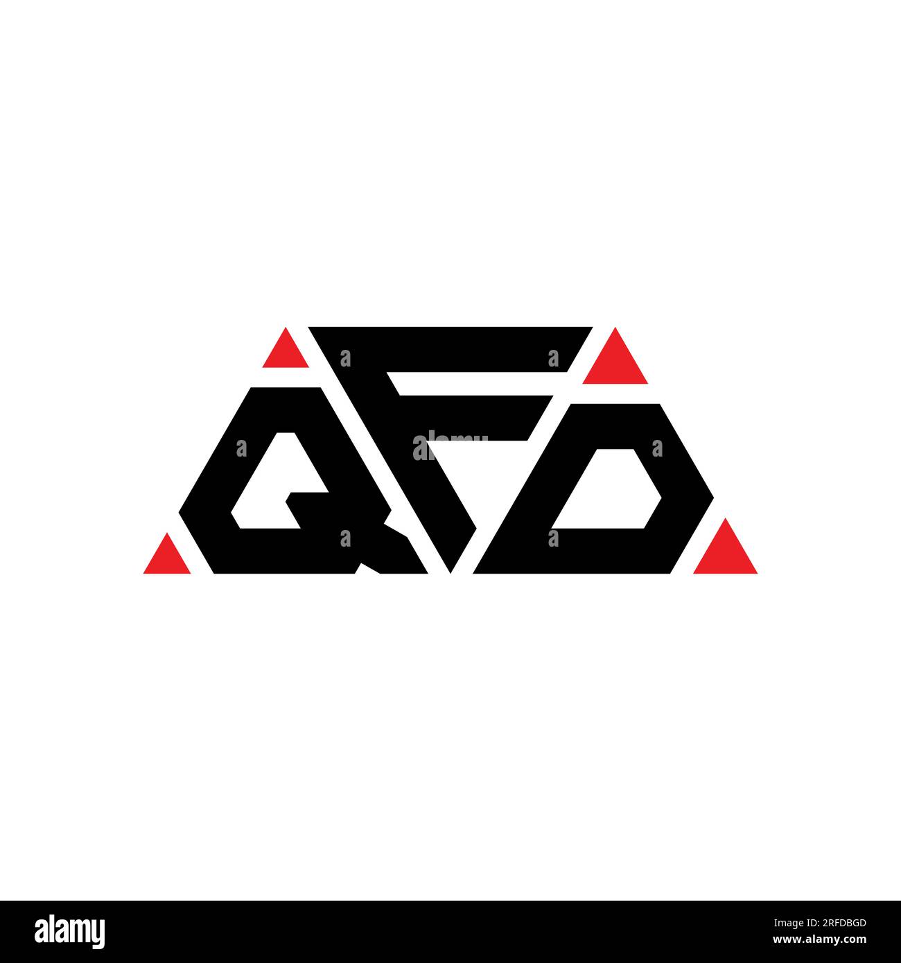 Logo de lettre triangle QFD avec forme de triangle. Monogramme de logo ...
