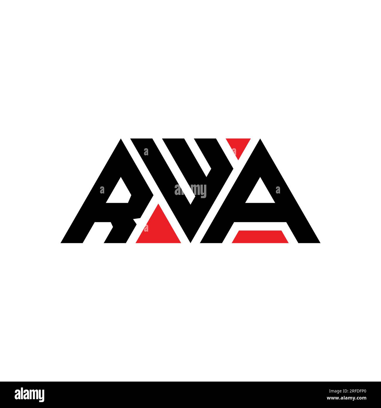 Logo de lettre triangle RWA avec forme de triangle. Monogramme de logo triangle RWA. Modèle de ...