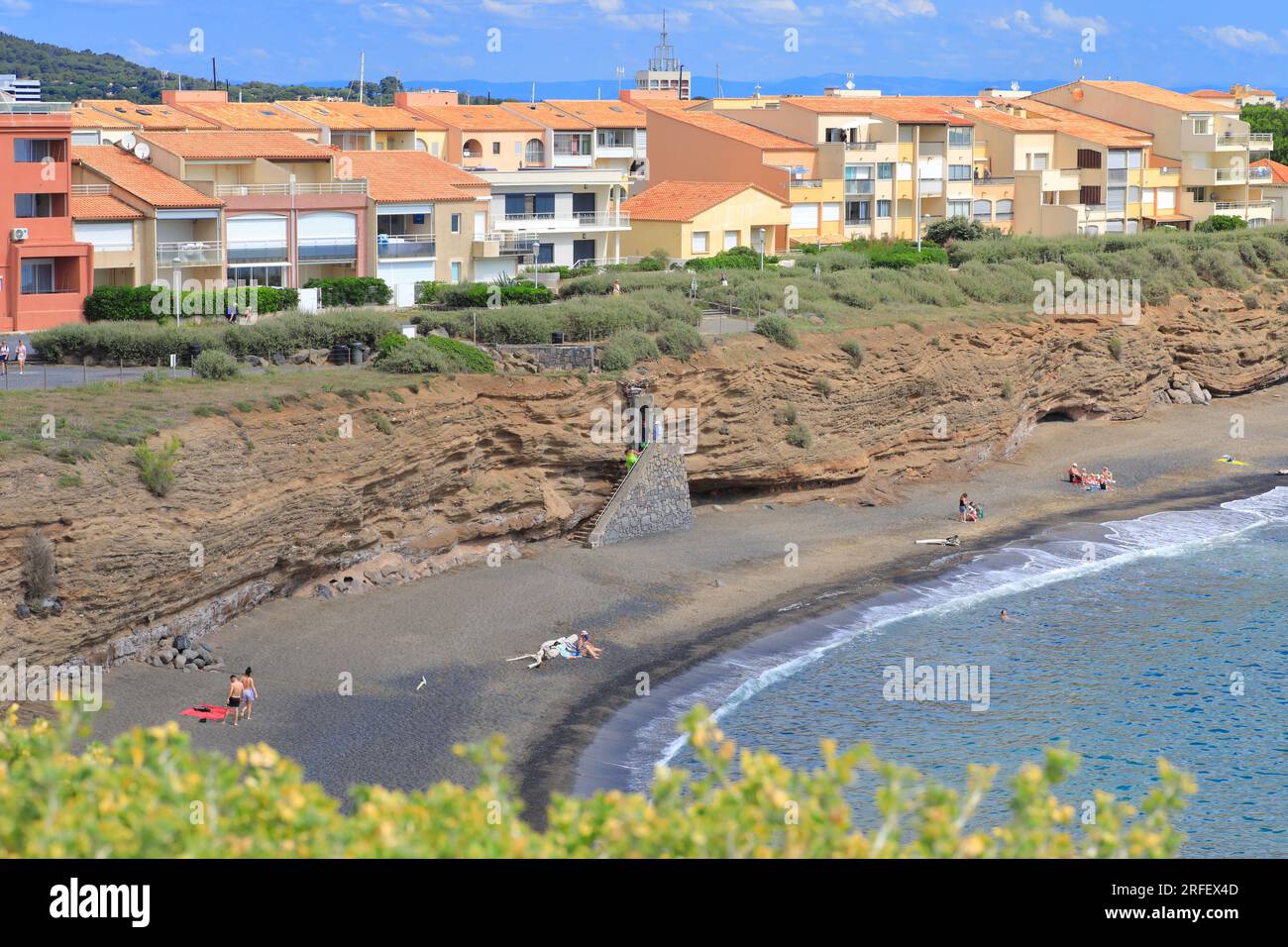 France, Hérault, Agde, Cap d'Agde, Grande Conque Beach, plage de sable ...