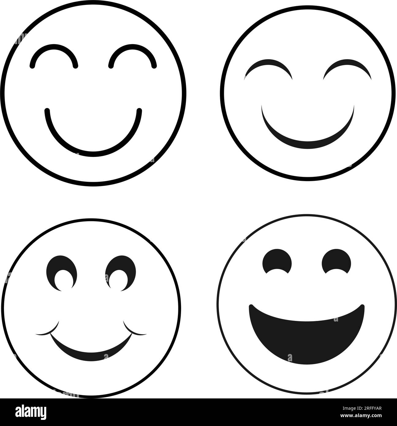 Smiley emoticon facial expression joy Banque d'images vectorielles ...