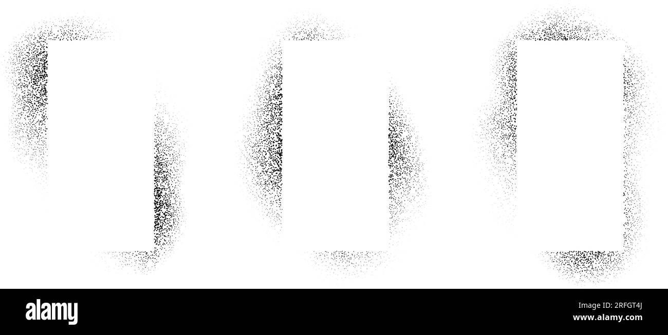 Cadres rectangulaires fins avec effet pochoir en spray. Collection ...