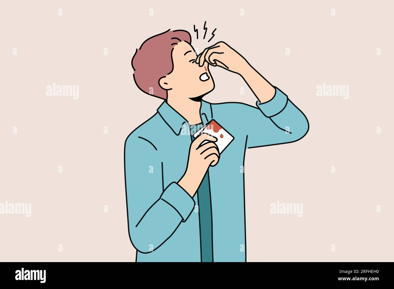 Trauma du nez Banque d'images vectorielles - Alamy