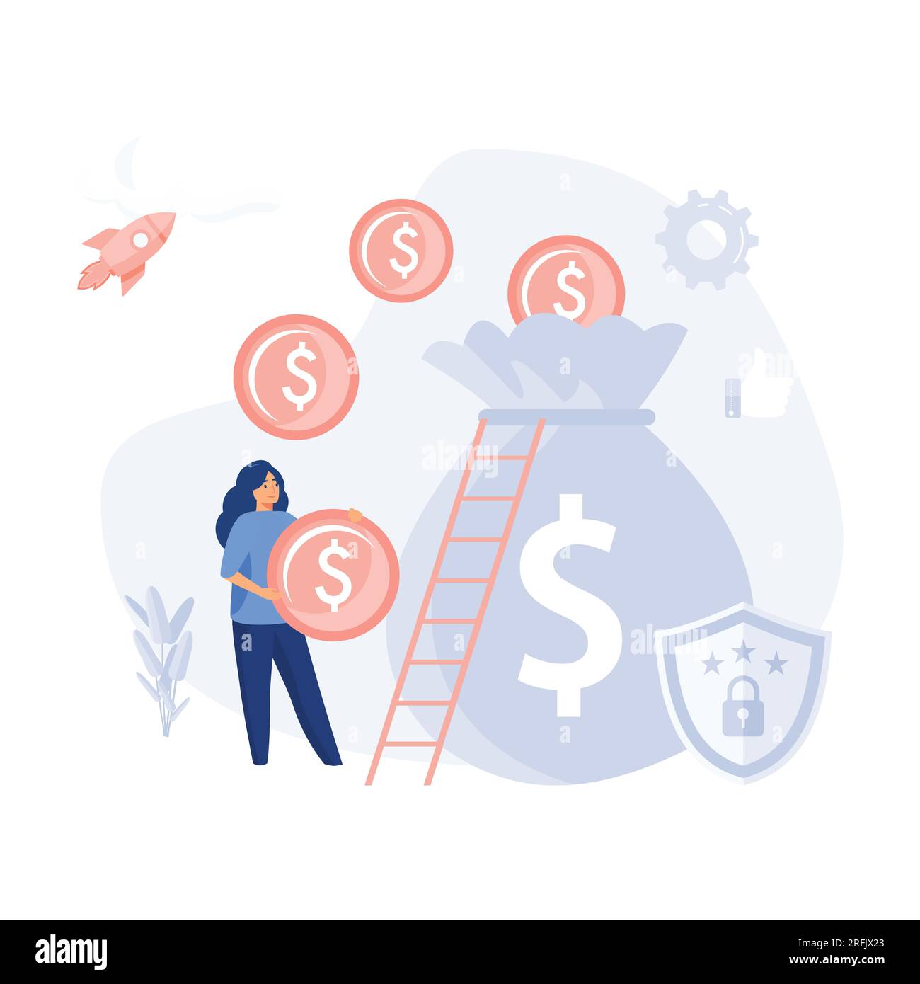 Concept d'épargne ou d'accumulation d'argent pour les services et les ...