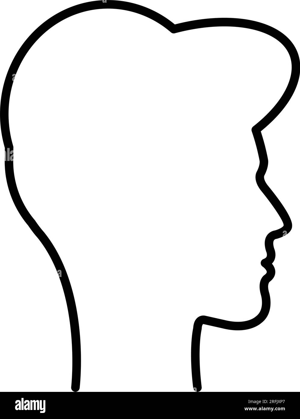 Contour du visage de l'icône de vecteur de silhouette de profil de tête ...