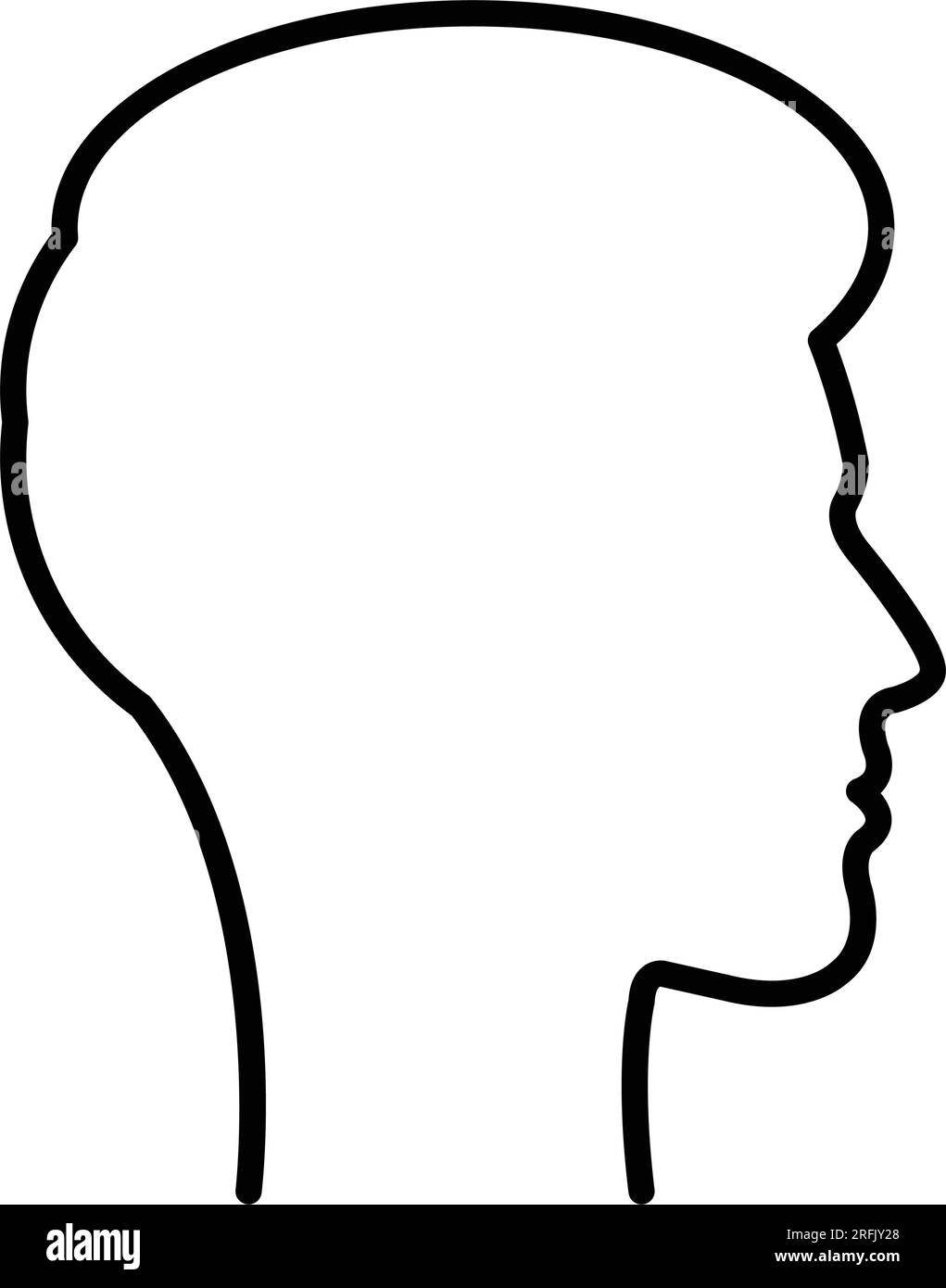 Contour du visage de l'icône de vecteur de silhouette de profil de tête ...