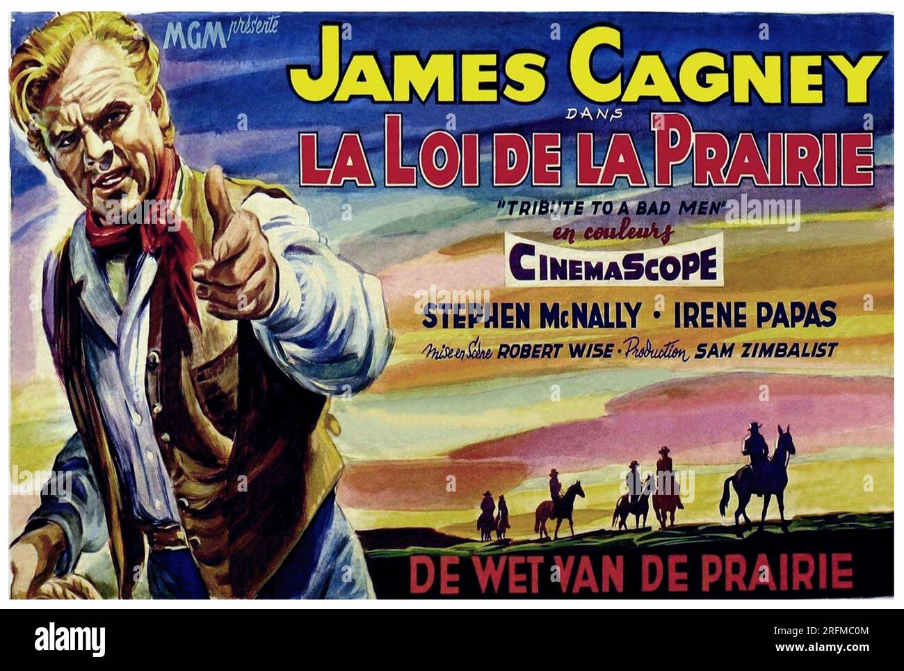 James Cagney dans le film de 1956 'la Loi de la Prairie' (hommage à un ...