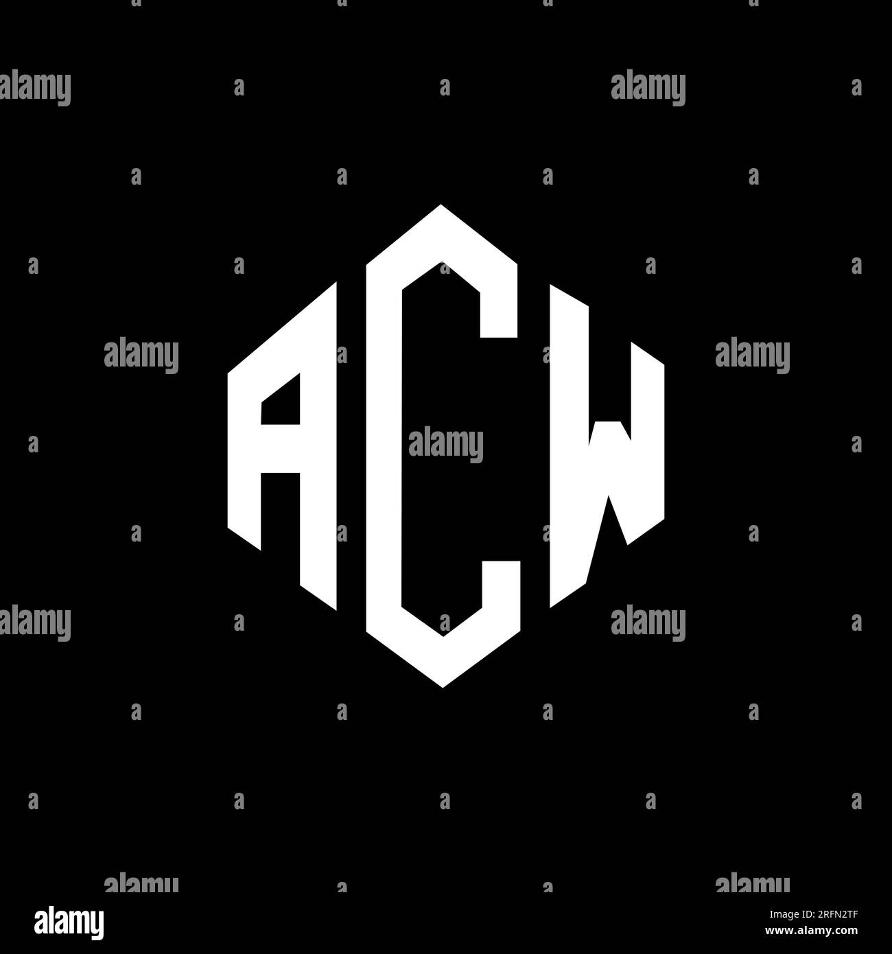 Conception de logo de lettre ACW avec forme de polygone. Design de logo ...