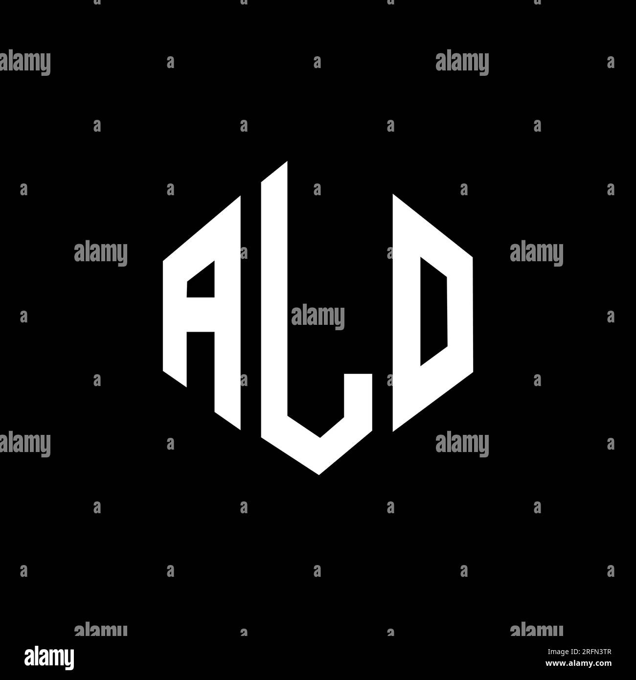 Logo de lettre ALO avec forme de polygone. Logo en forme de polygone et ...