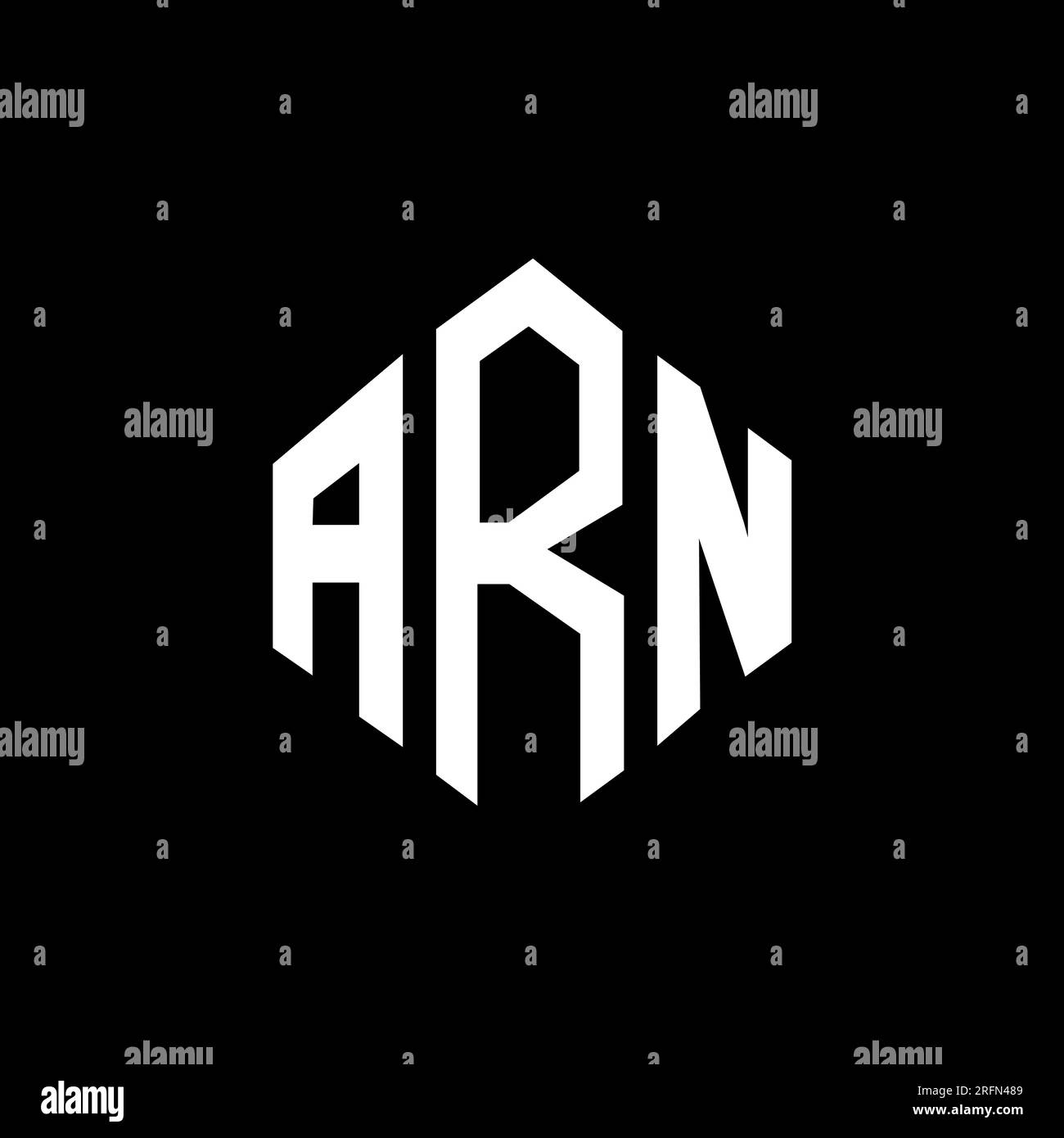 Logo de lettre ARN avec forme de polygone. Polygone ARN et logo en ...