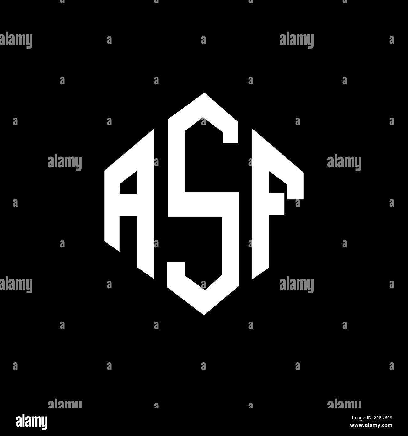 Logo de lettre ASF avec forme de polygone. Logo en forme de polygone ...