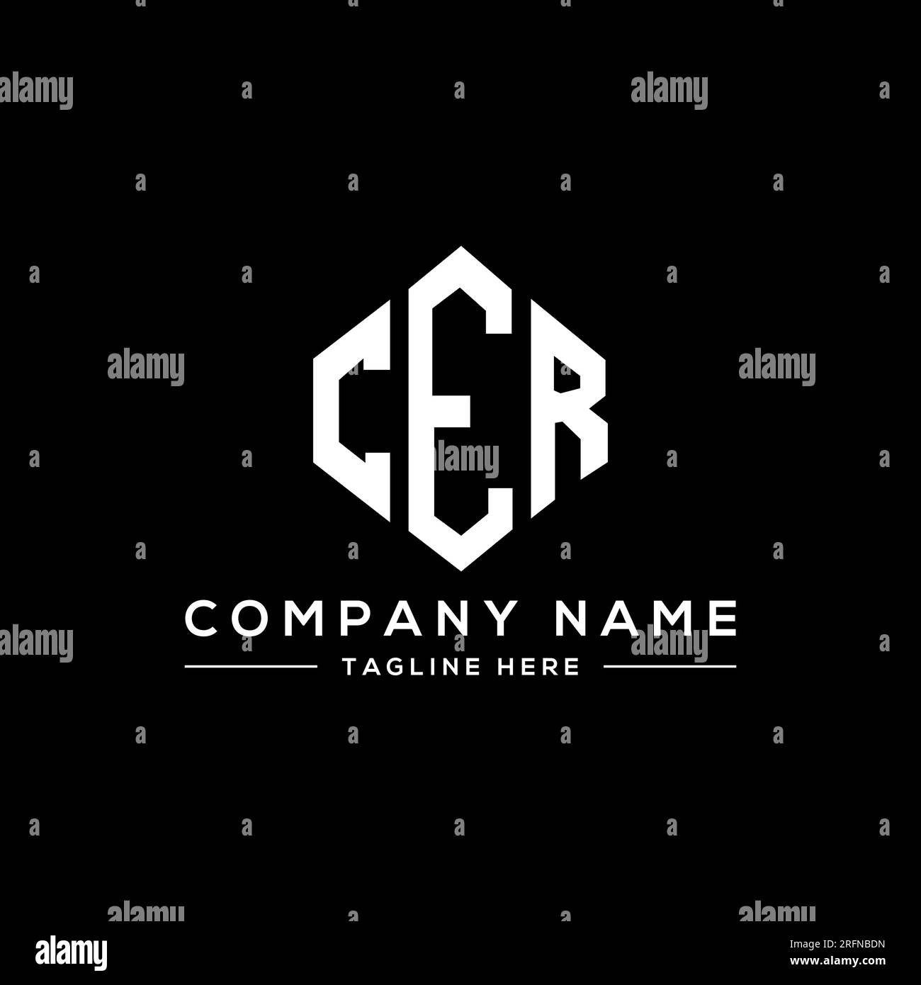 Logo de lettre CER avec forme de polygone. Design de logo en forme de ...