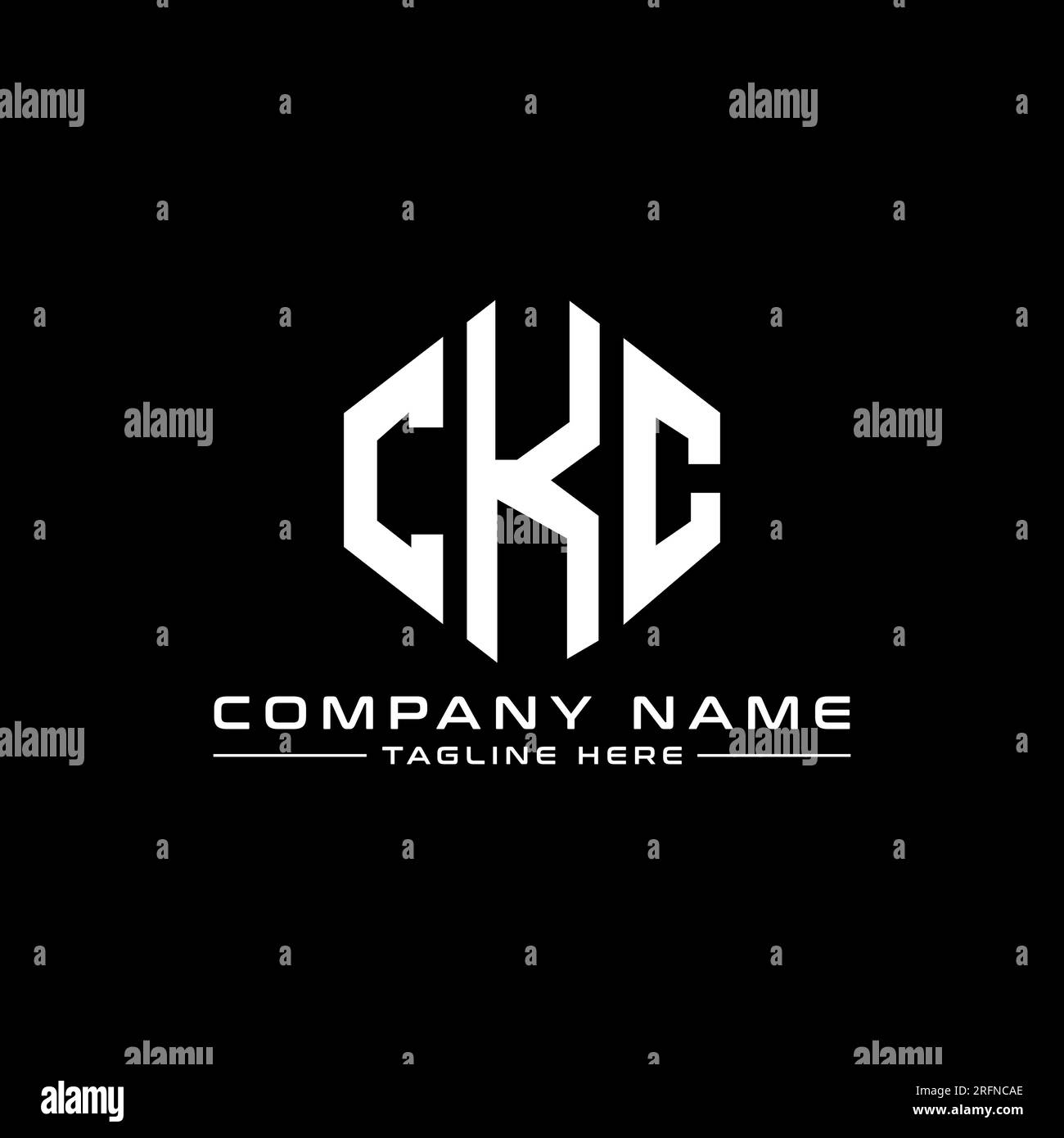 Logo de lettre CKC avec forme de polygone. Logo en forme de polygone et ...