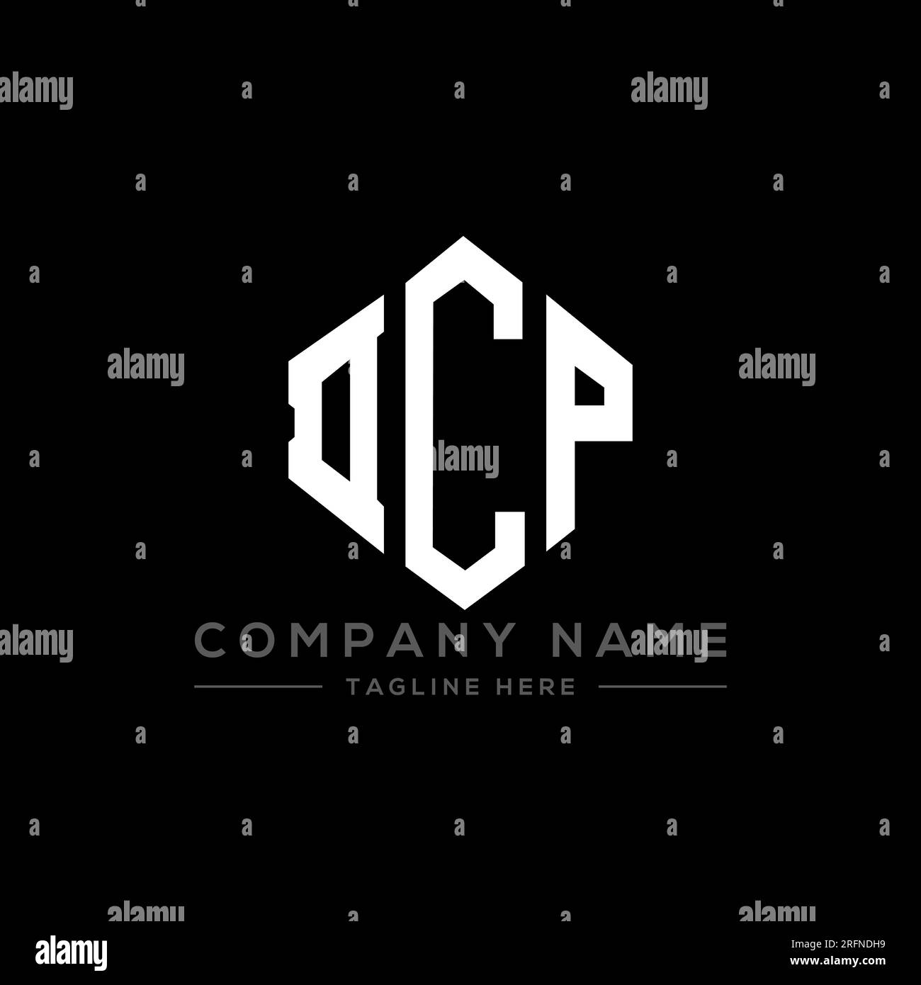 Logo de lettre DCP avec forme de polygone. Logo en forme de polygone et ...