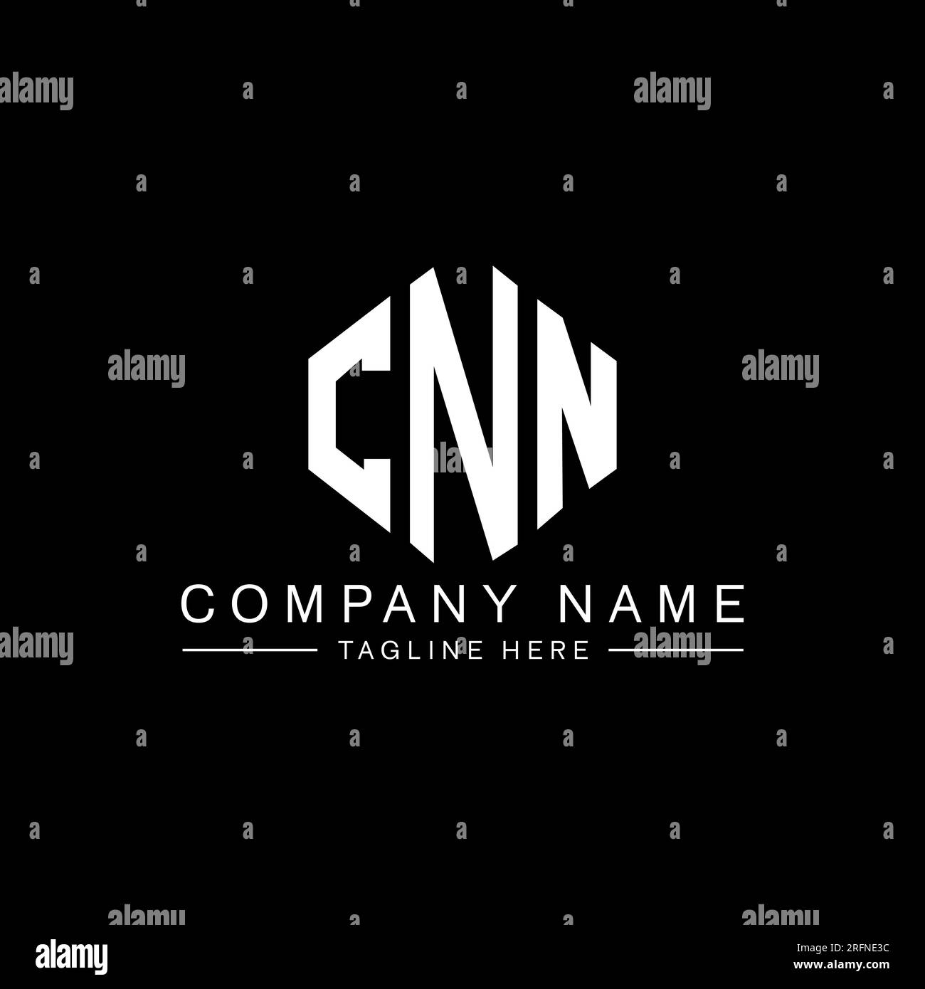 Logo de la lettre CNN en forme de polygone. Motif polygone CNN et logo ...