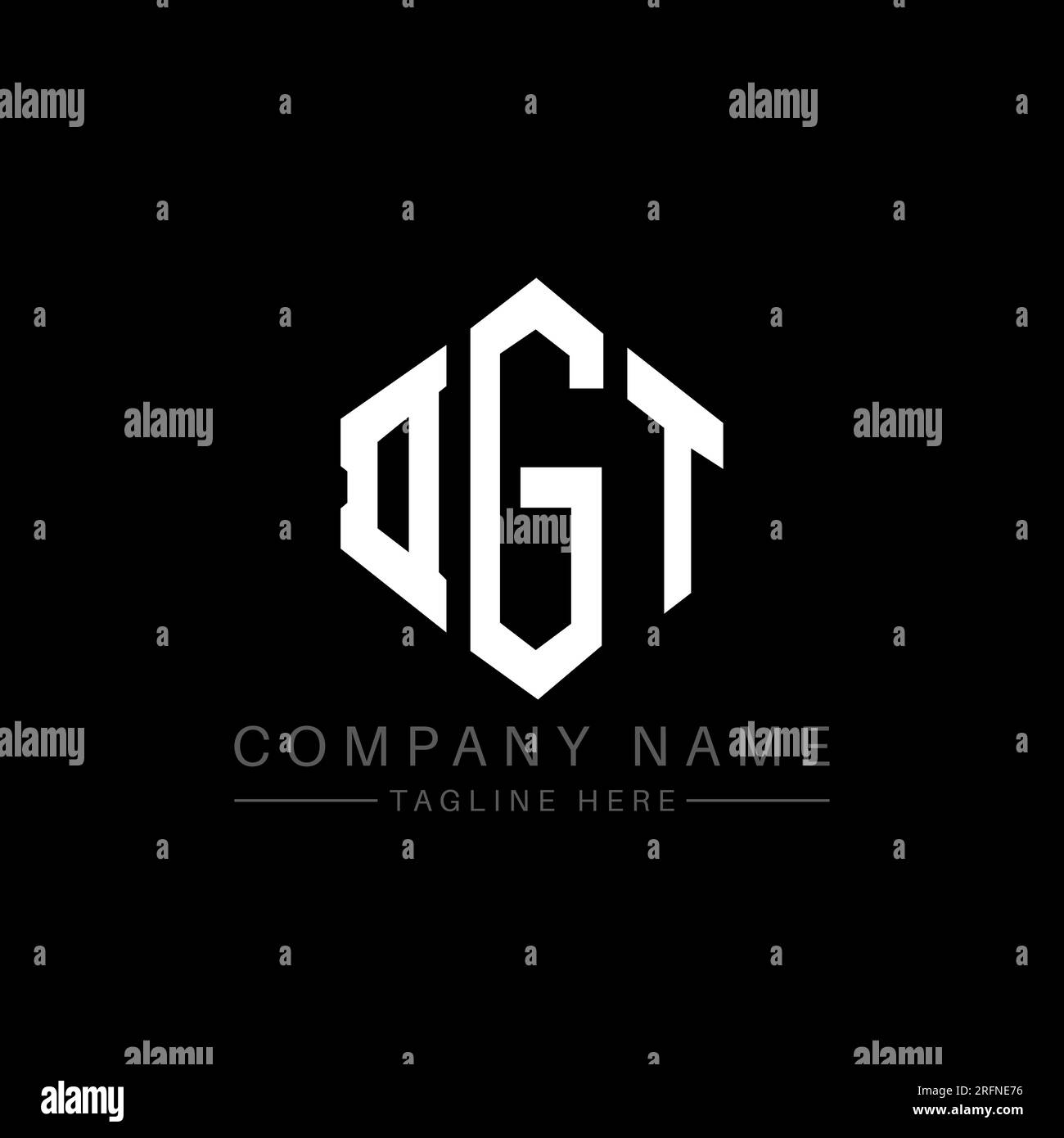 Logo de la lettre DGT avec forme polygonale. Logo en forme de polygone ...