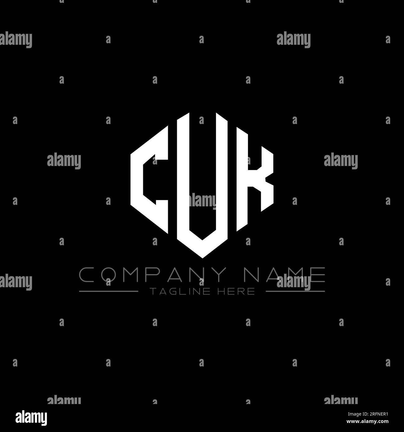 Logo de lettre CUK avec forme de polygone. Logo en forme de CUBE et ...