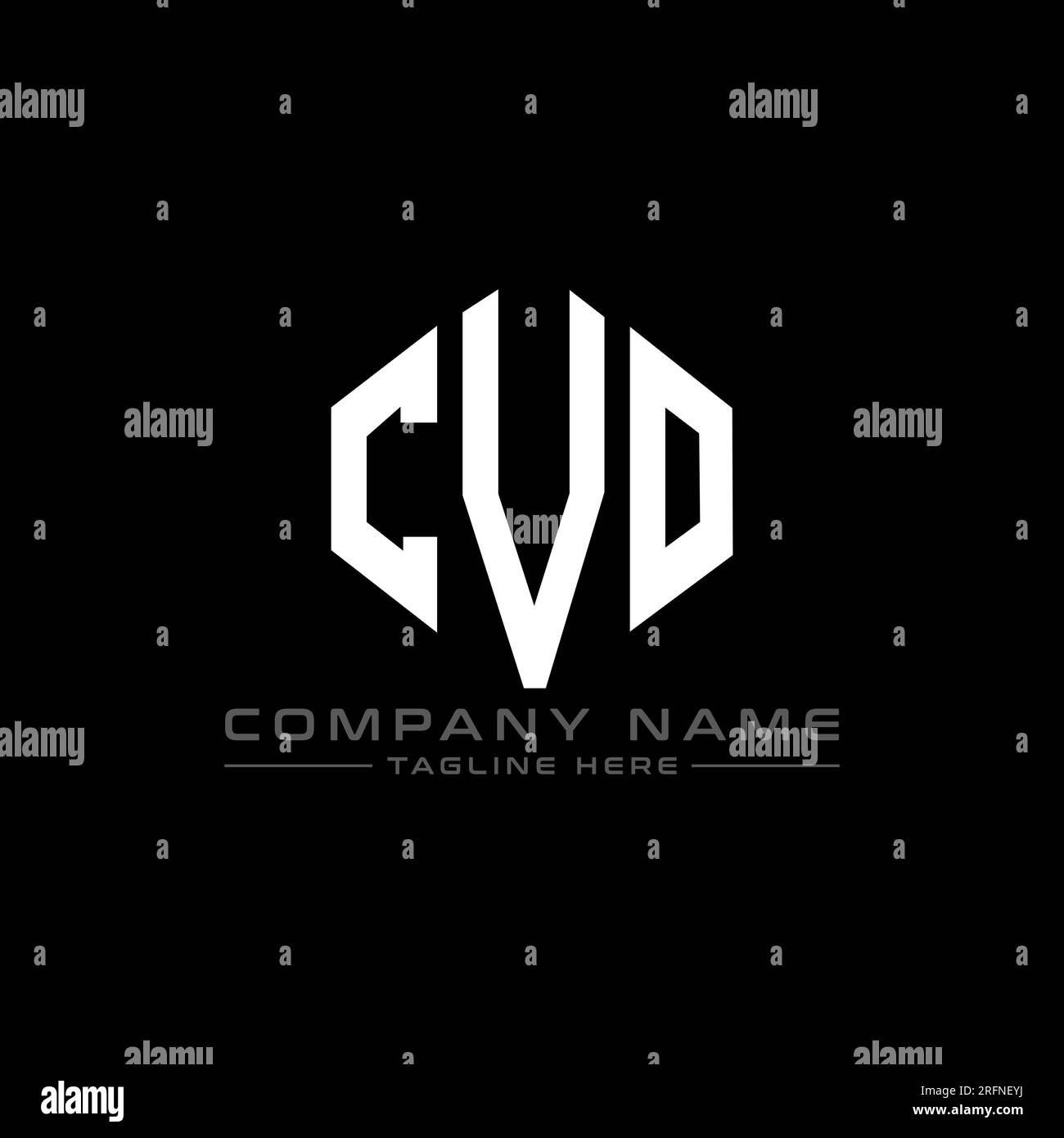 Logo de lettre CVO avec forme de polygone. Logo en forme de polygone et ...