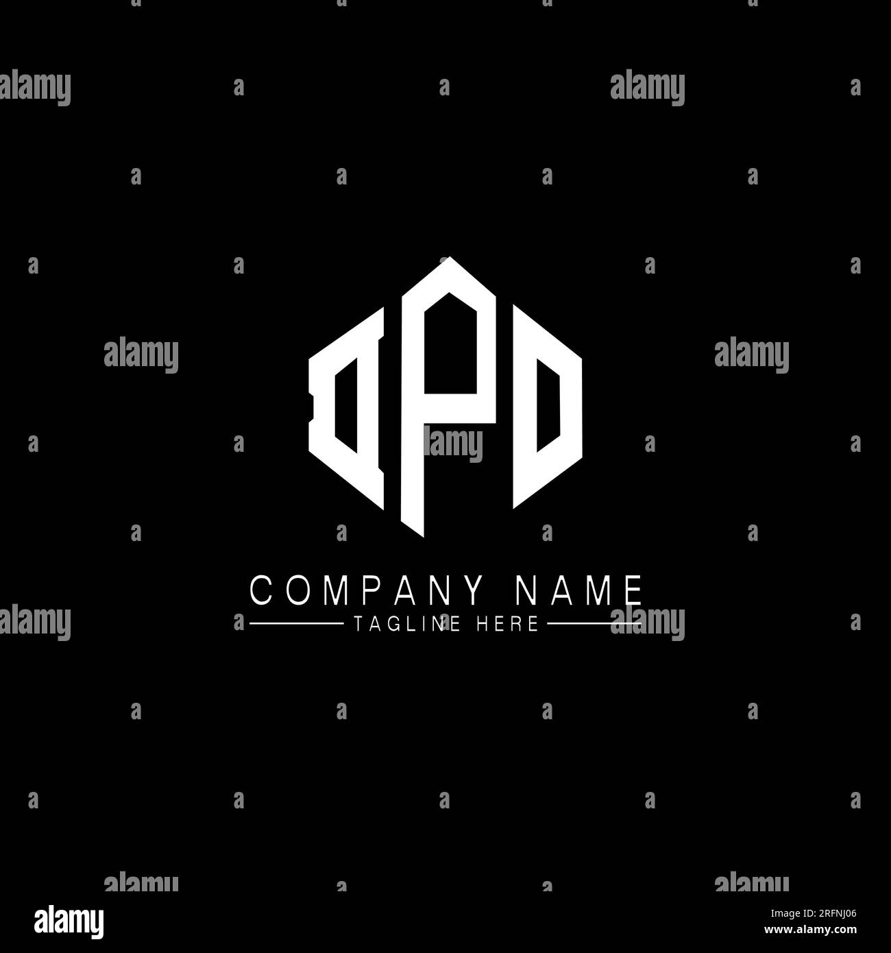 Logo de lettre DPO avec forme de polygone. Logo en forme de polygone et ...