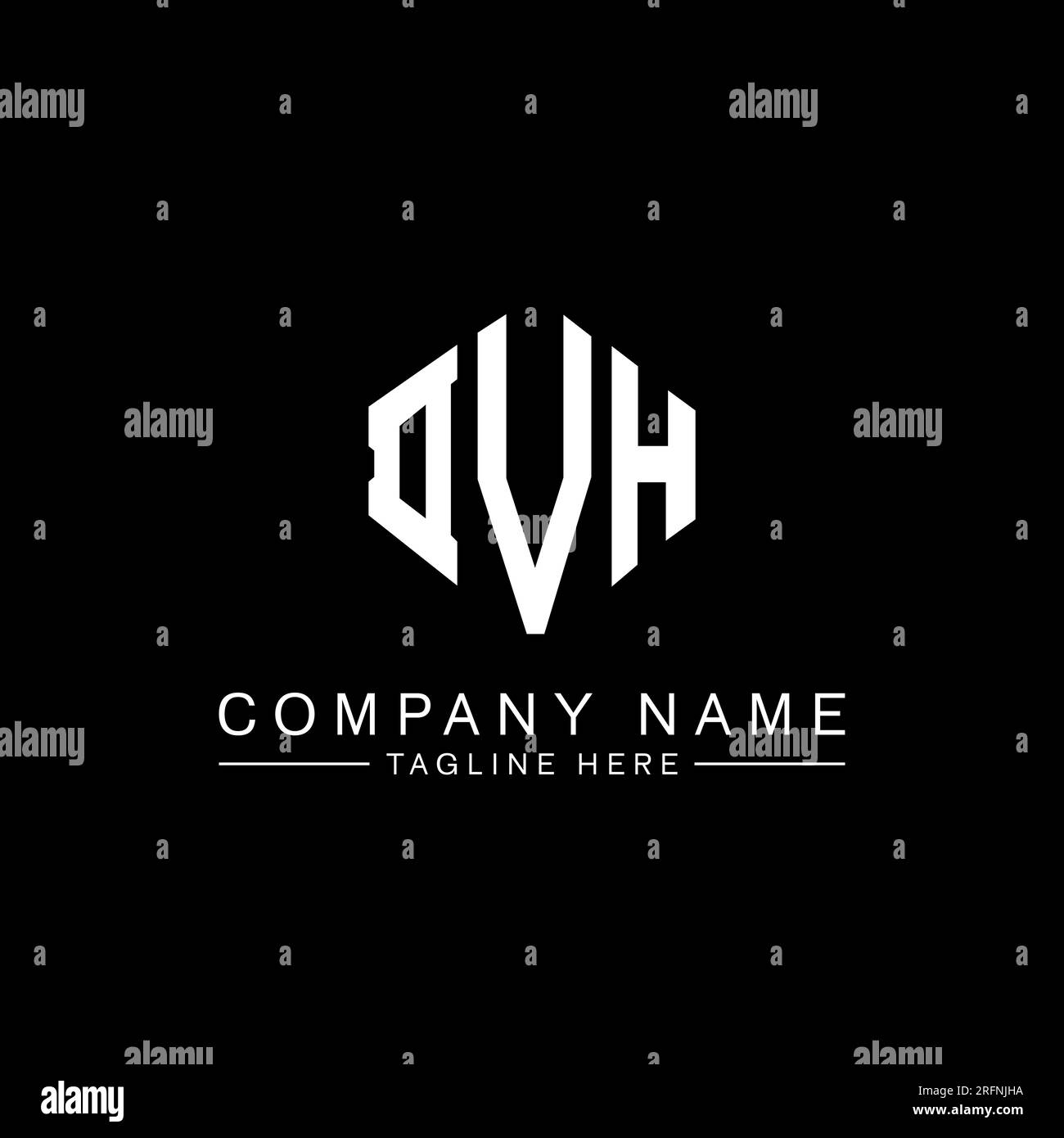 Logo de lettre DVH avec forme de polygone. Logo en forme de polygone et ...