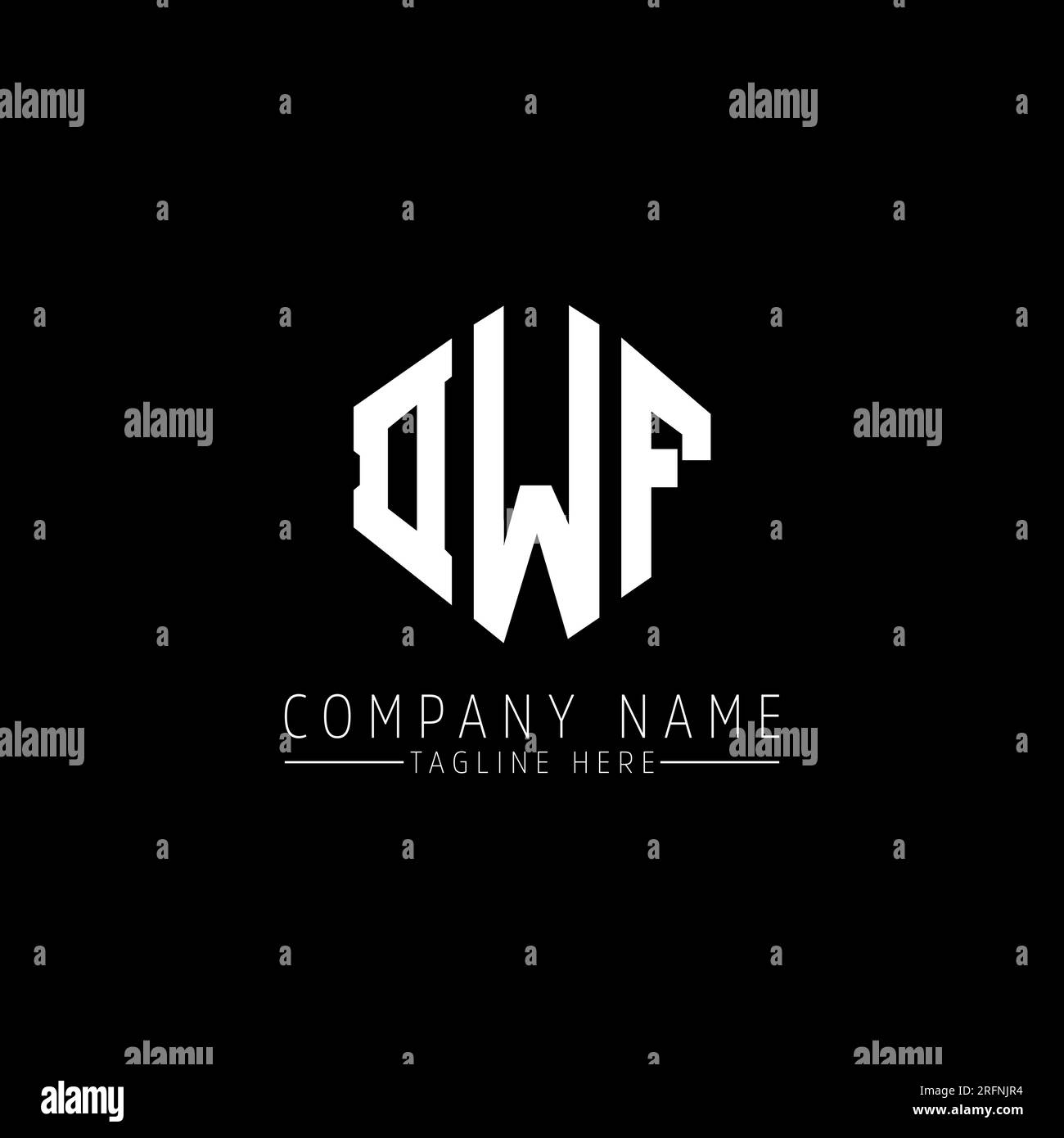 Logo DWF avec forme de polygone. Logo DWF en forme de polygone et de ...