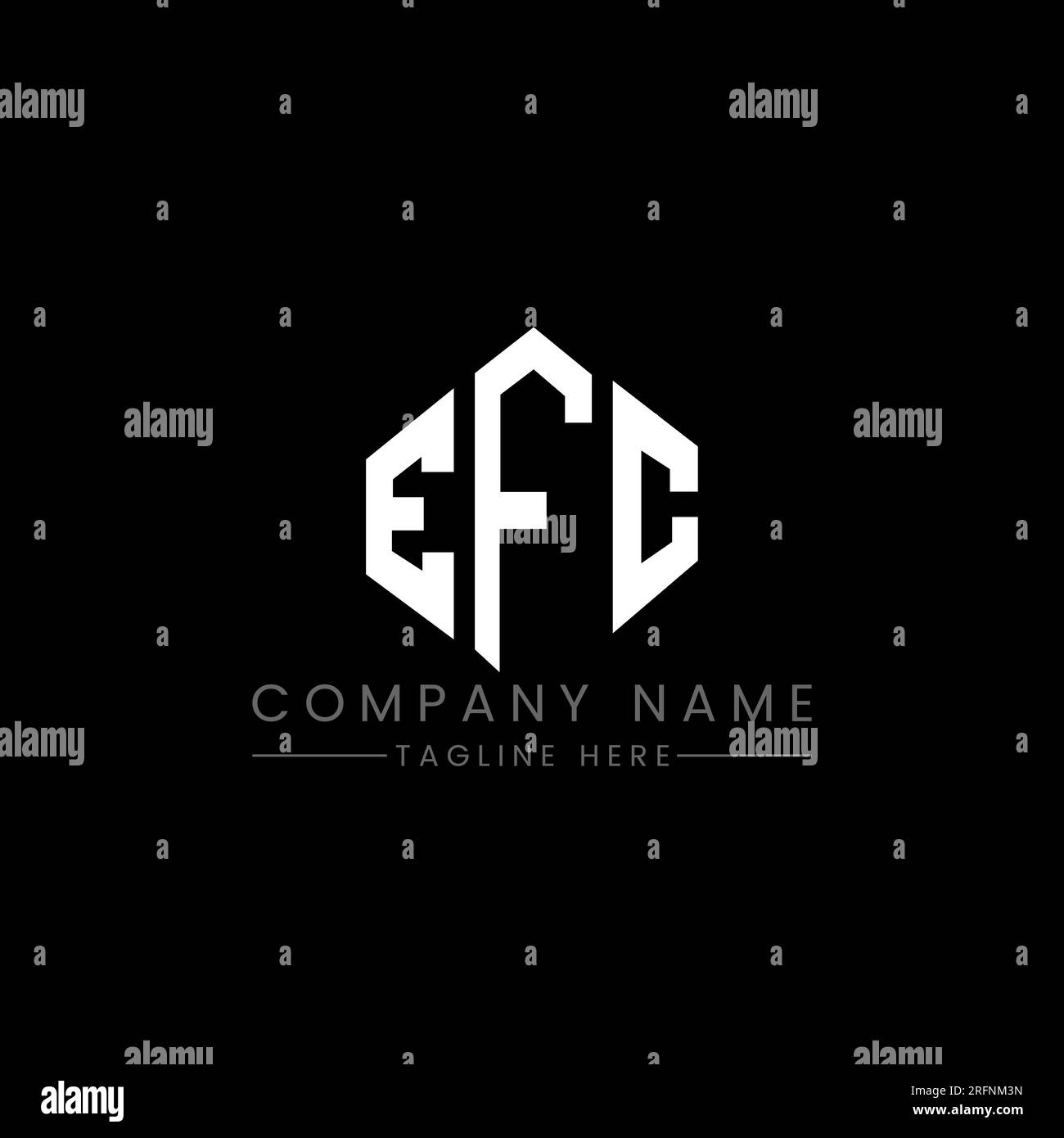 Logo de lettre EFC avec forme de polygone. Logo en forme de polygone et ...