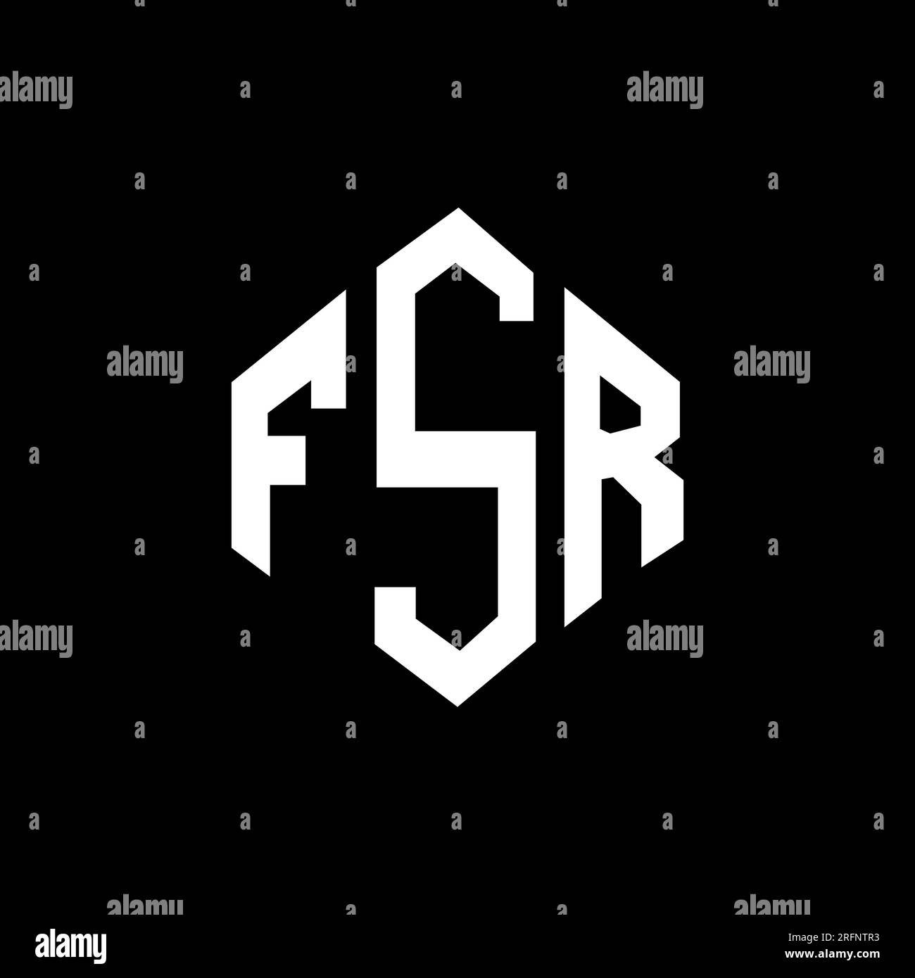 Logo de lettre FSR avec forme de polygone. Logo en forme de polygone et ...