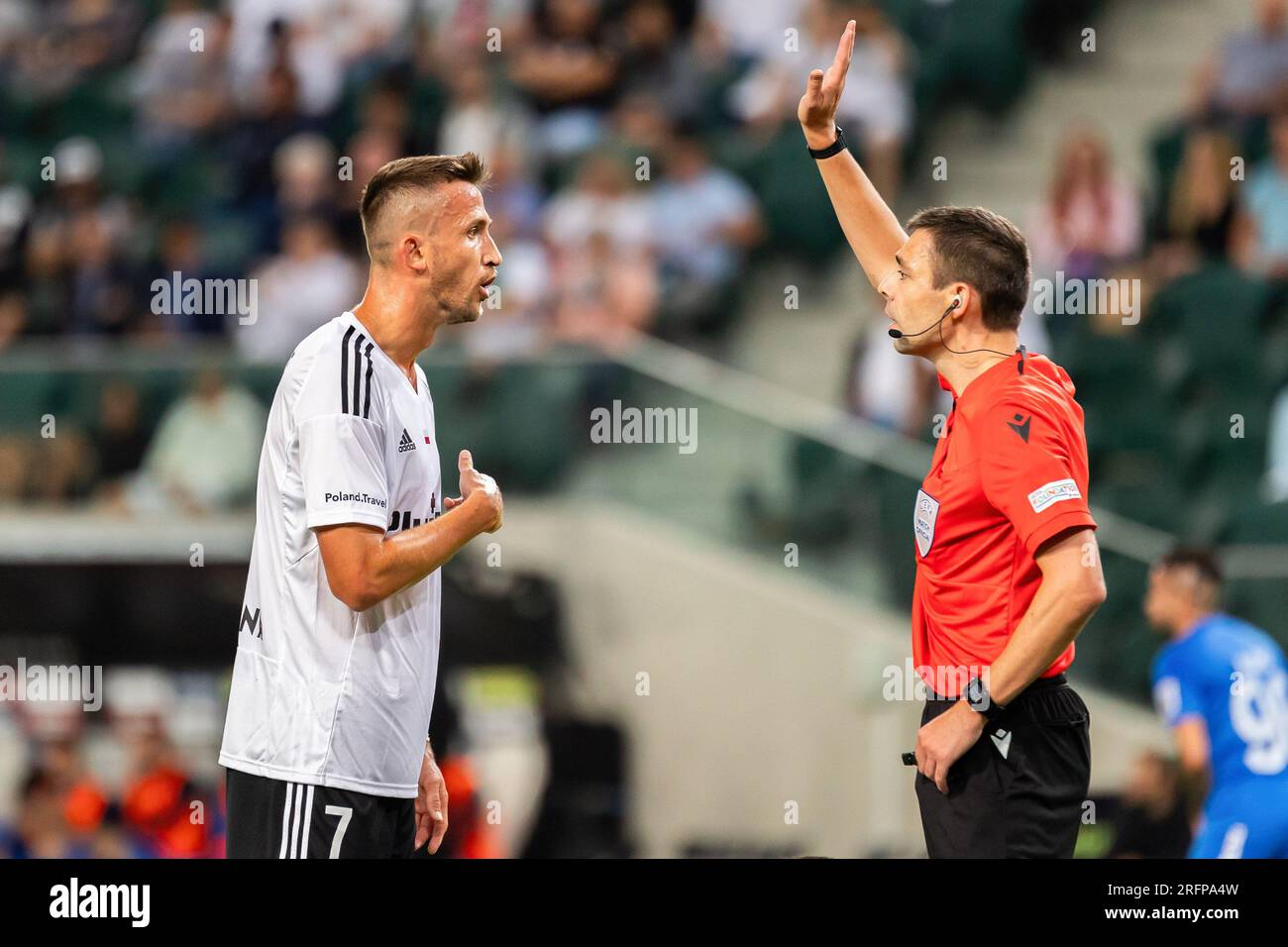 Varsovie, Pologne. 03 août 2023. Tomas Pekhart (à gauche) de Legia et l ...