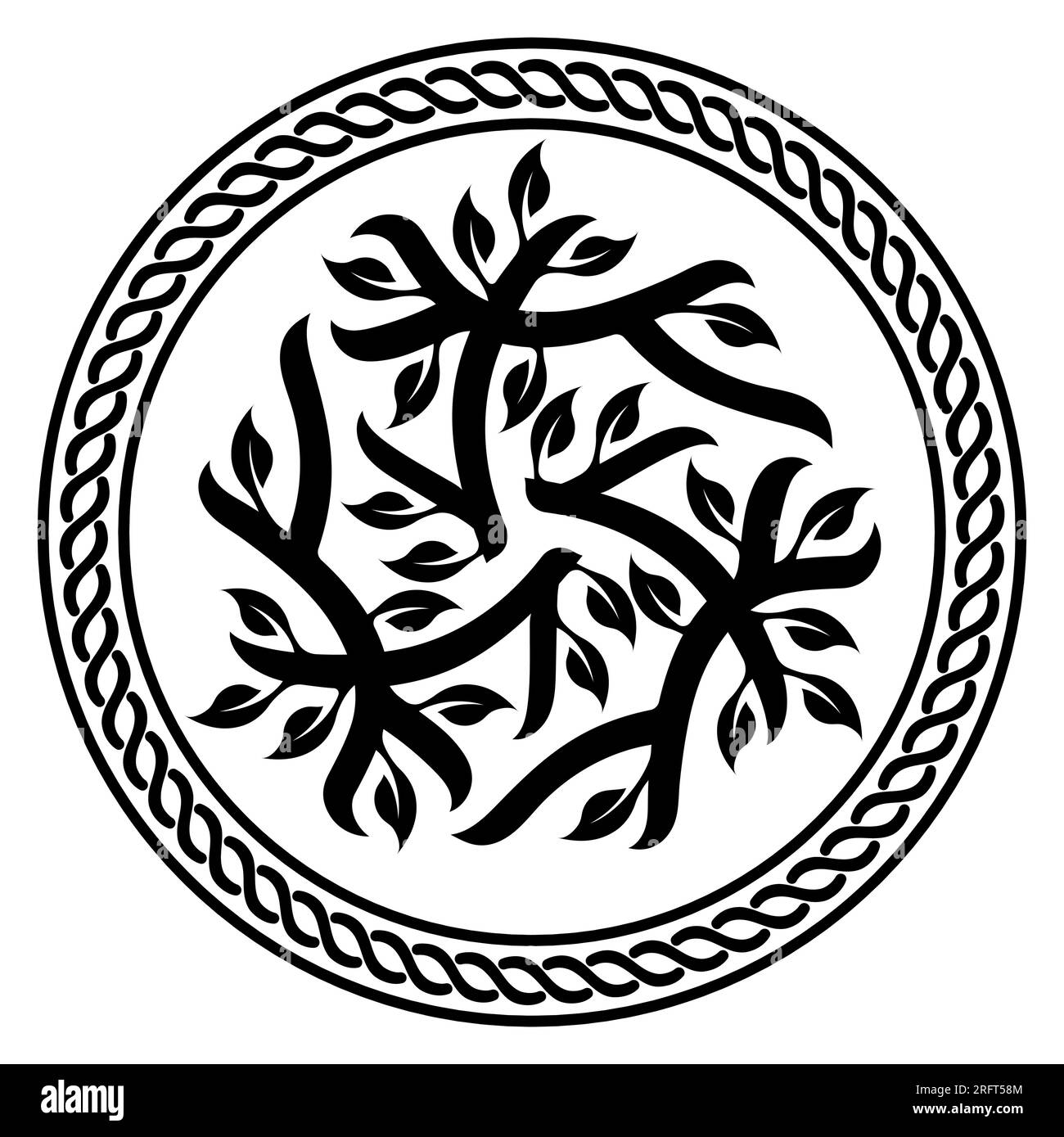 Arbre celtique de la vie Banque d'images noir et blanc - Alamy