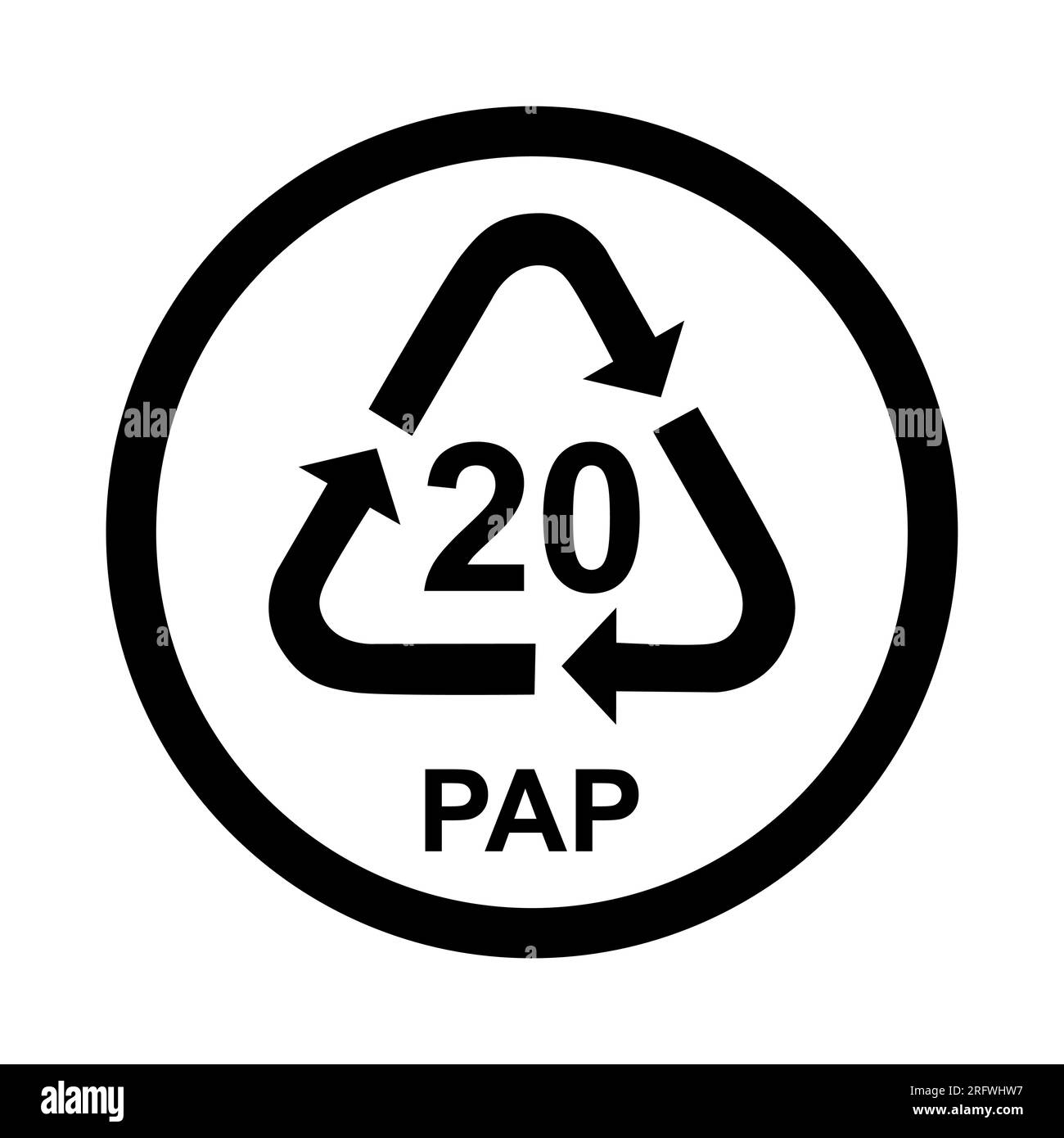 Paper 21 symbole de recyclage de papier Banque d'images détourées - Alamy