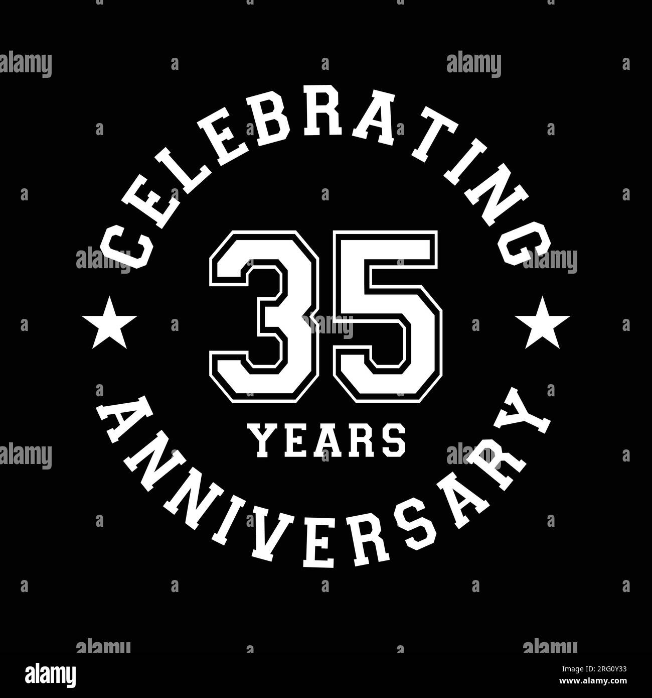Logo anniversaire 35 ans Banque d'images noir et blanc - Alamy