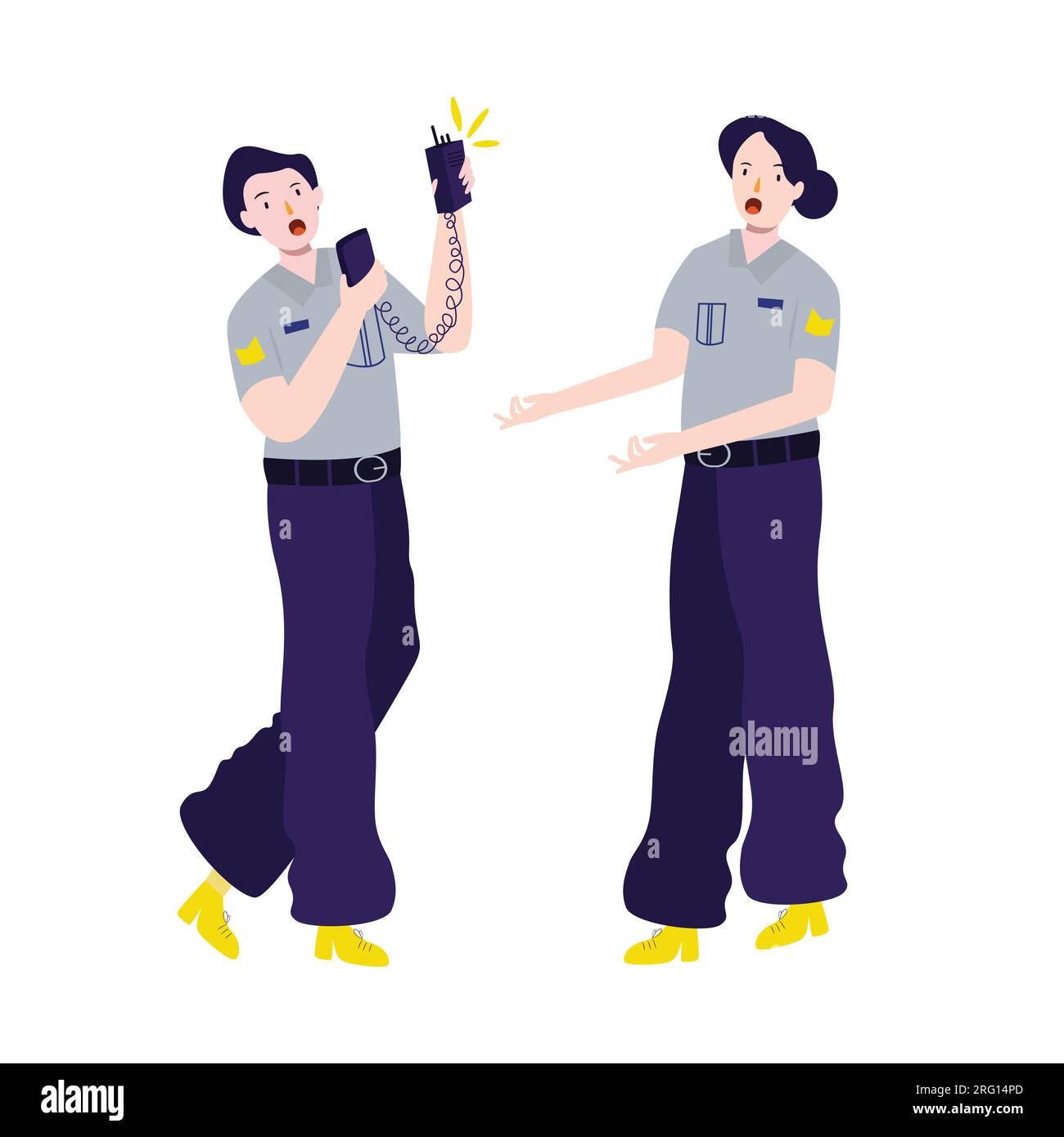 policier et policière patrouille de garde de sécurité prévention du ...